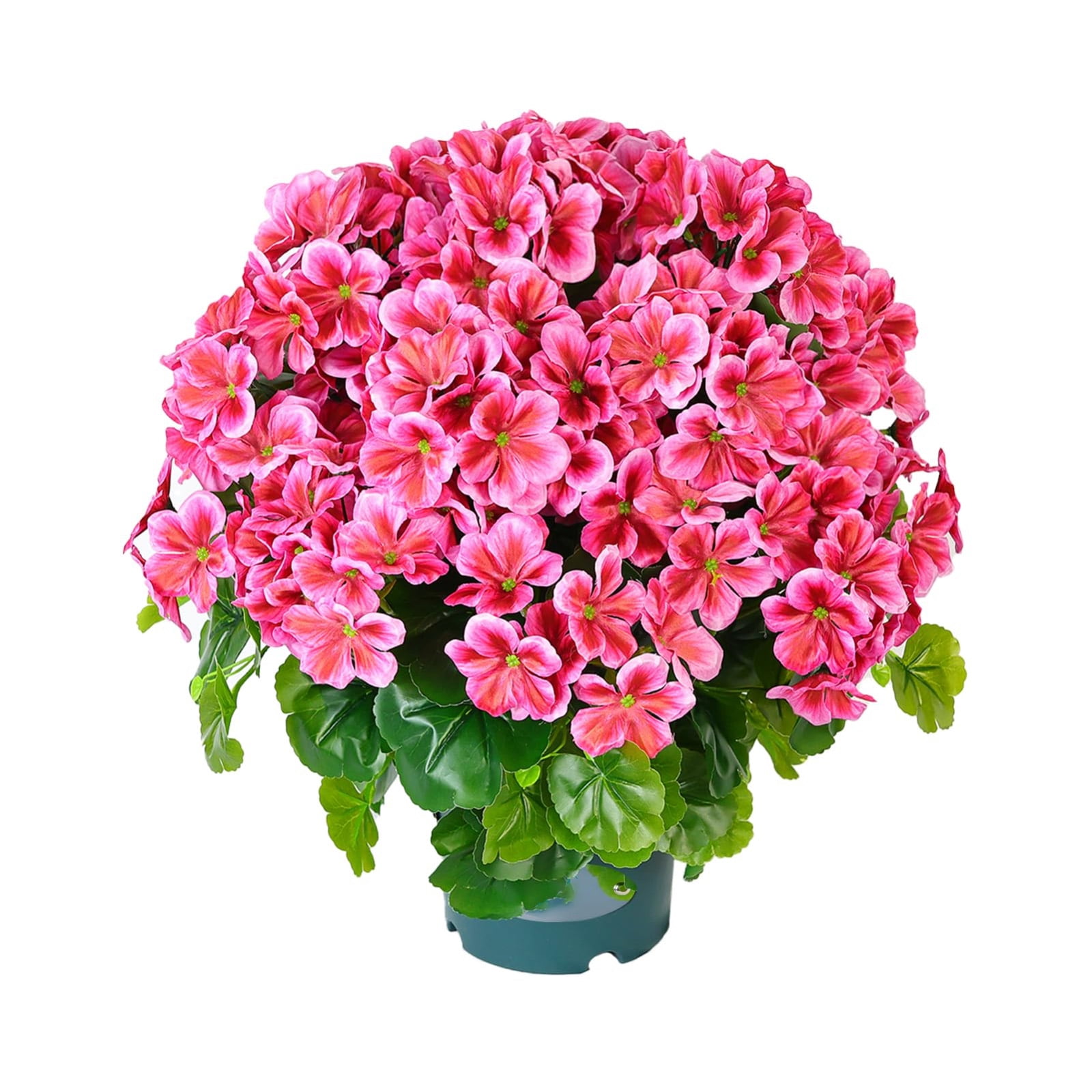 Decorr 10-Pack Artificial Geranium Plants In Pots, 18 Inch Uv Resistant ...