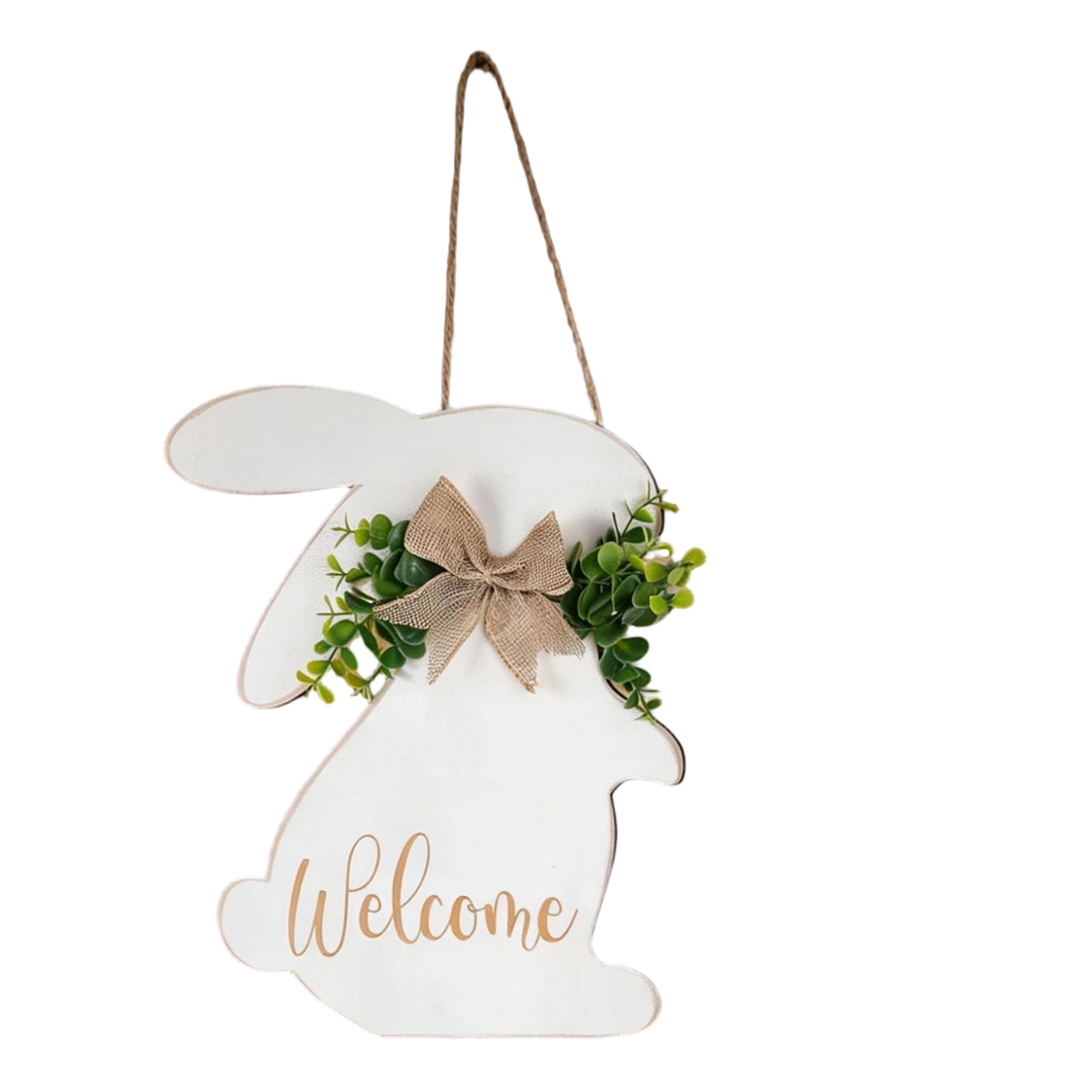 Decorr 13" Easter Bunny Welcome Sign with Bow, 2 Styles Wooden 3D ...