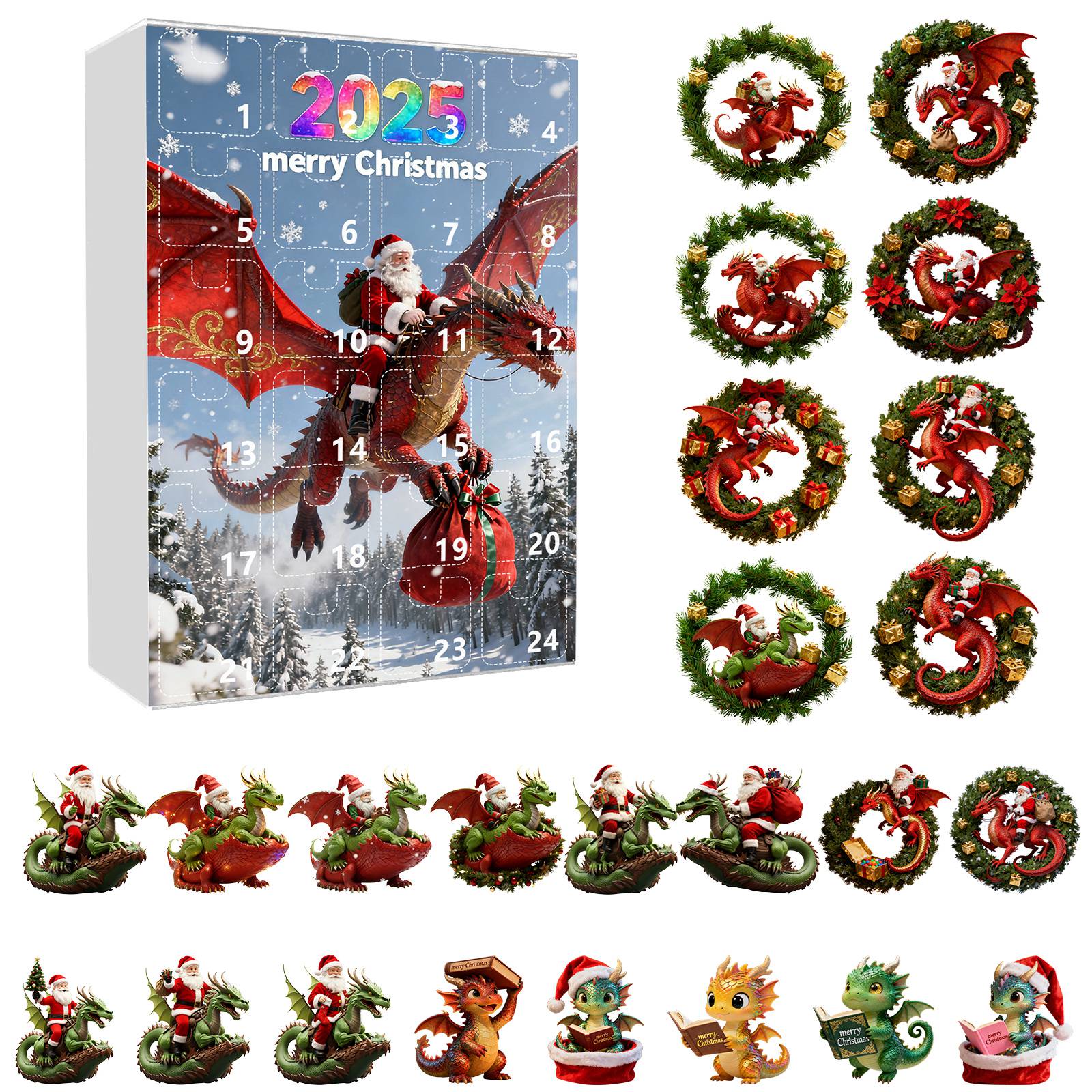 Decorr 2025 Santa & Dragon Advent Calendar - 24 Days of Mythical Magic ...