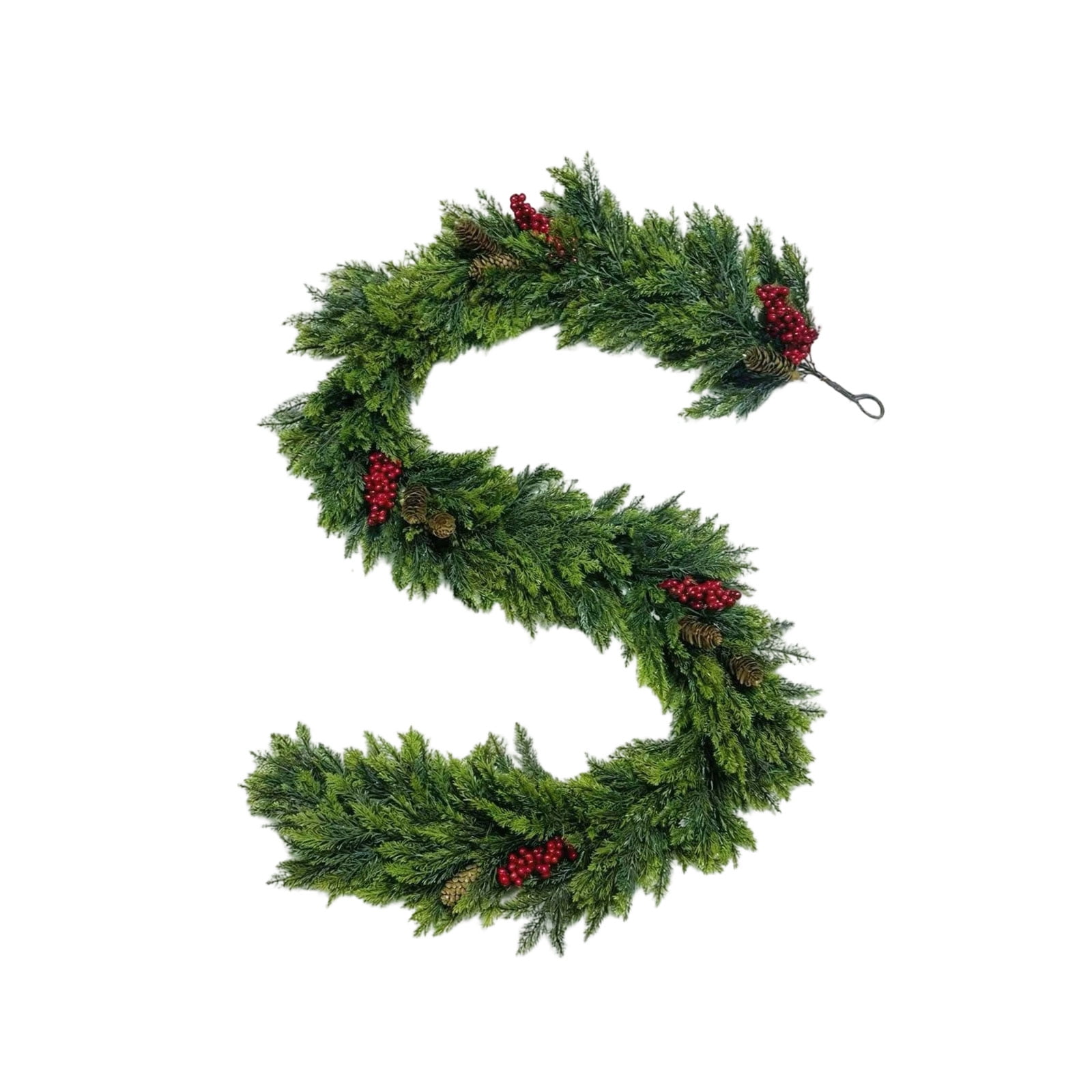 Decorr 8.8Ft Artificial Garland, Green Soft Glue Norfolk Needle And ...