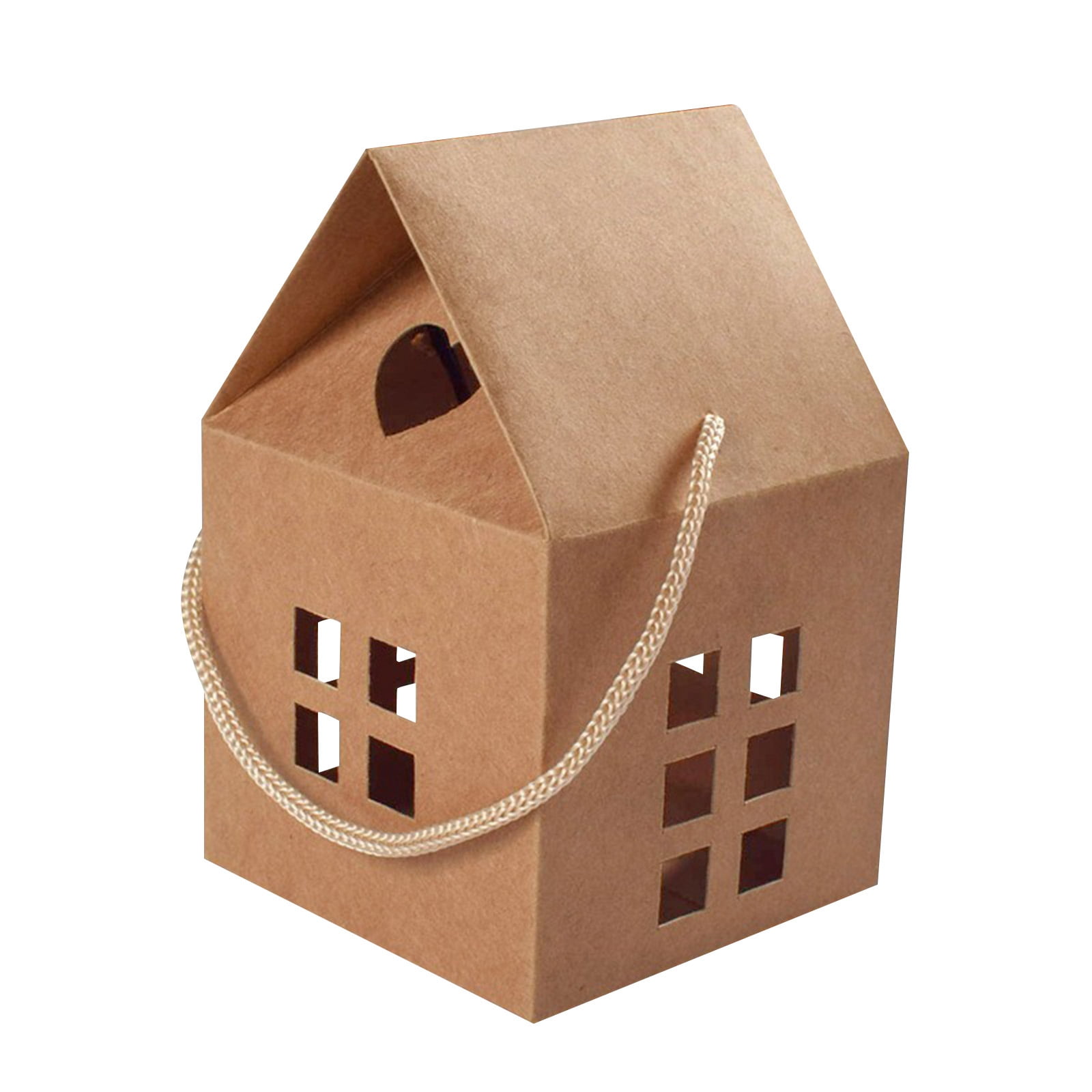 Decorr Brown House Shaped Candy Boxes - House Shaped Paper Boxes Handle ...