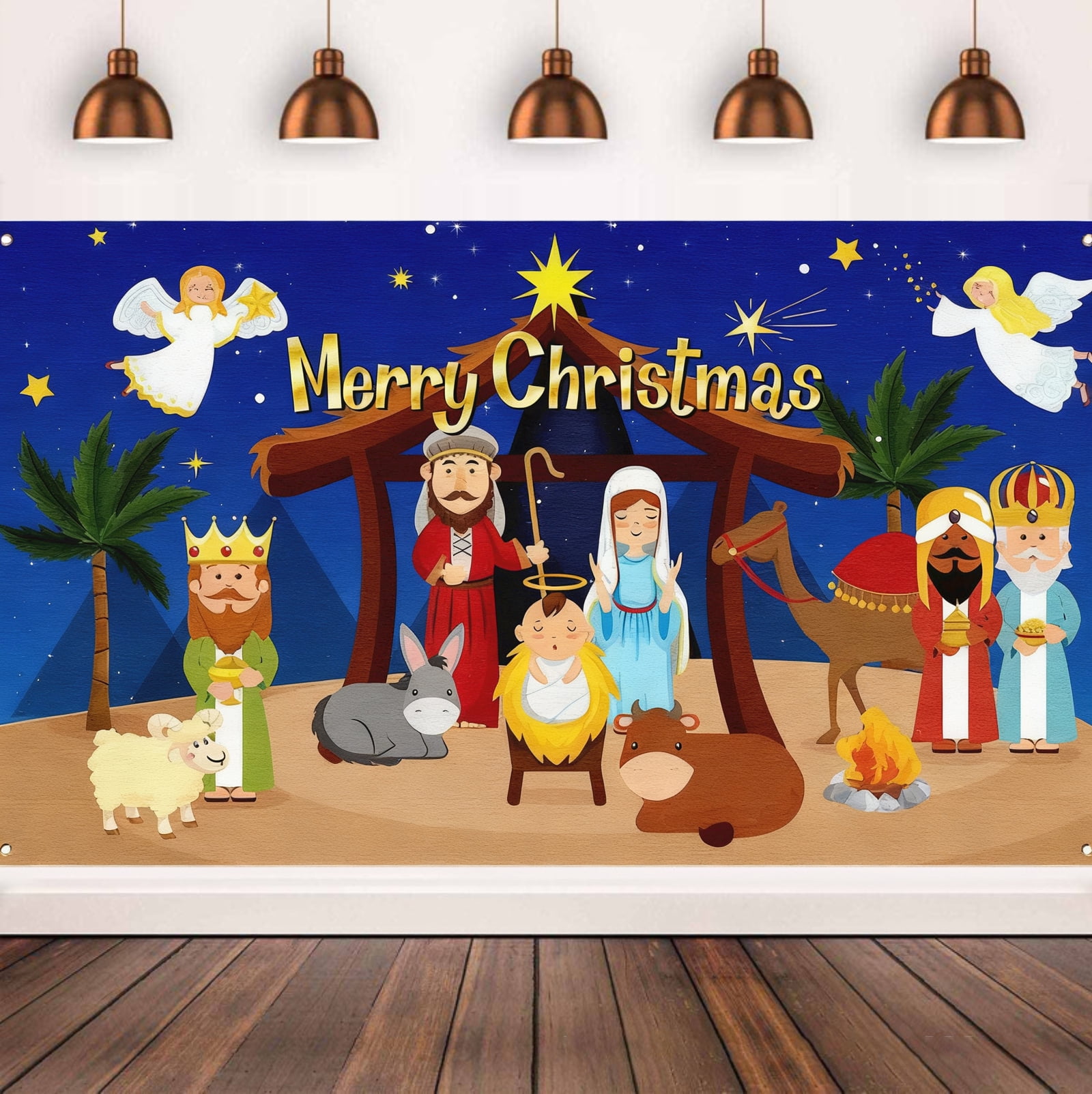 Decorr Christmas Door Cover - 70.8x35.4 Inch Fluorescent Holiday ...