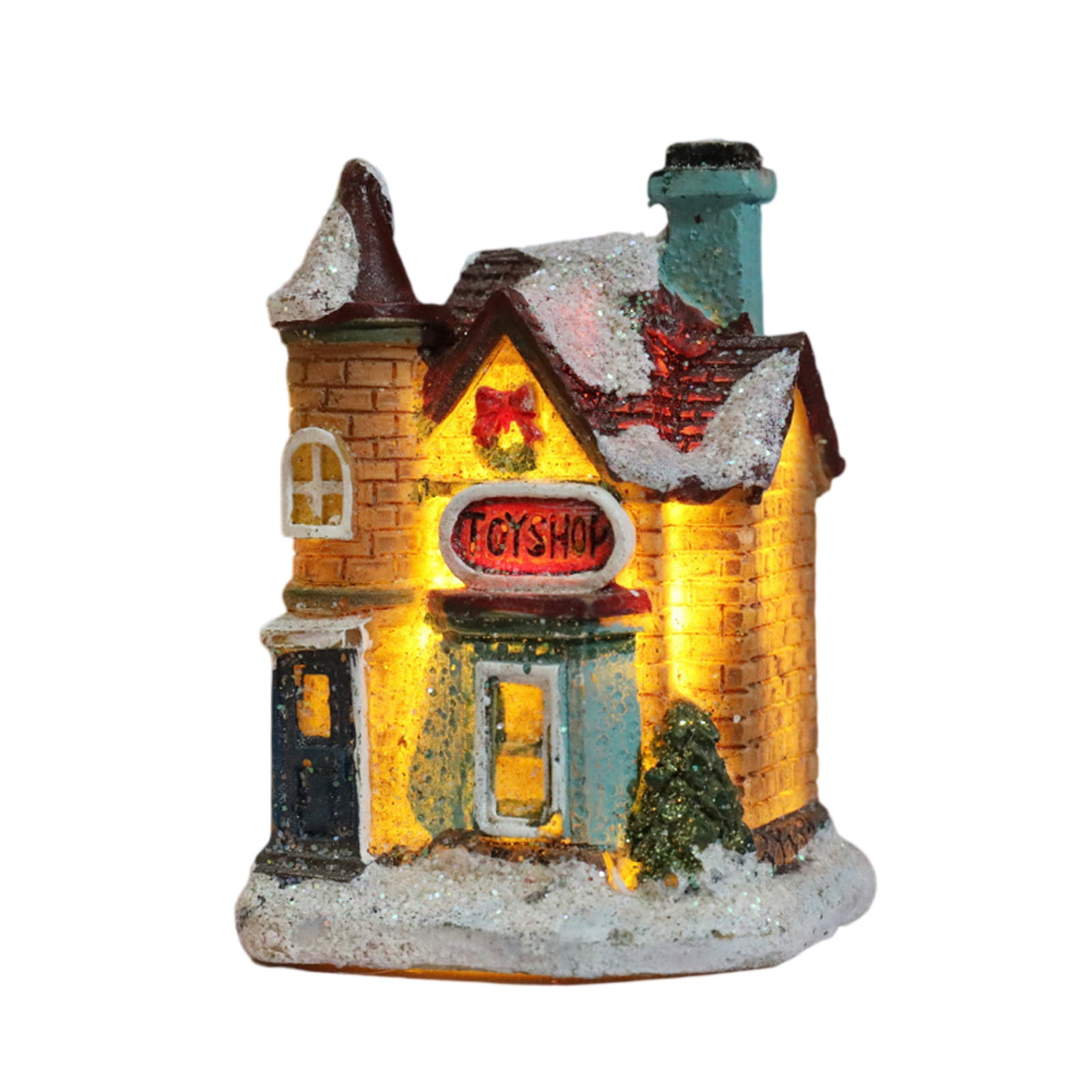 Decorr LED Lighted Christmas House - European Style Resin Village Decor ...
