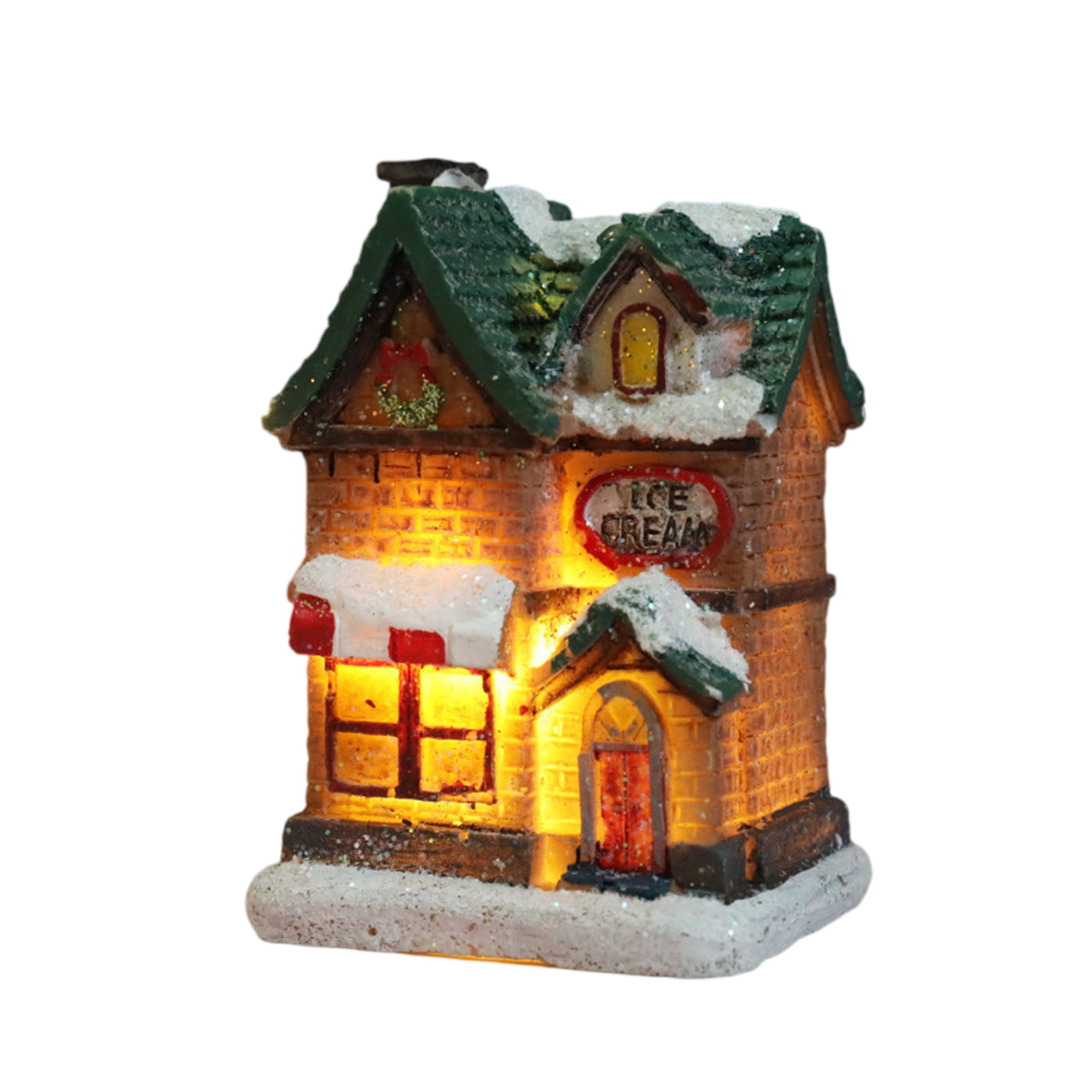 Decorr LED Lighted Christmas House - European Style Resin Village Decor ...