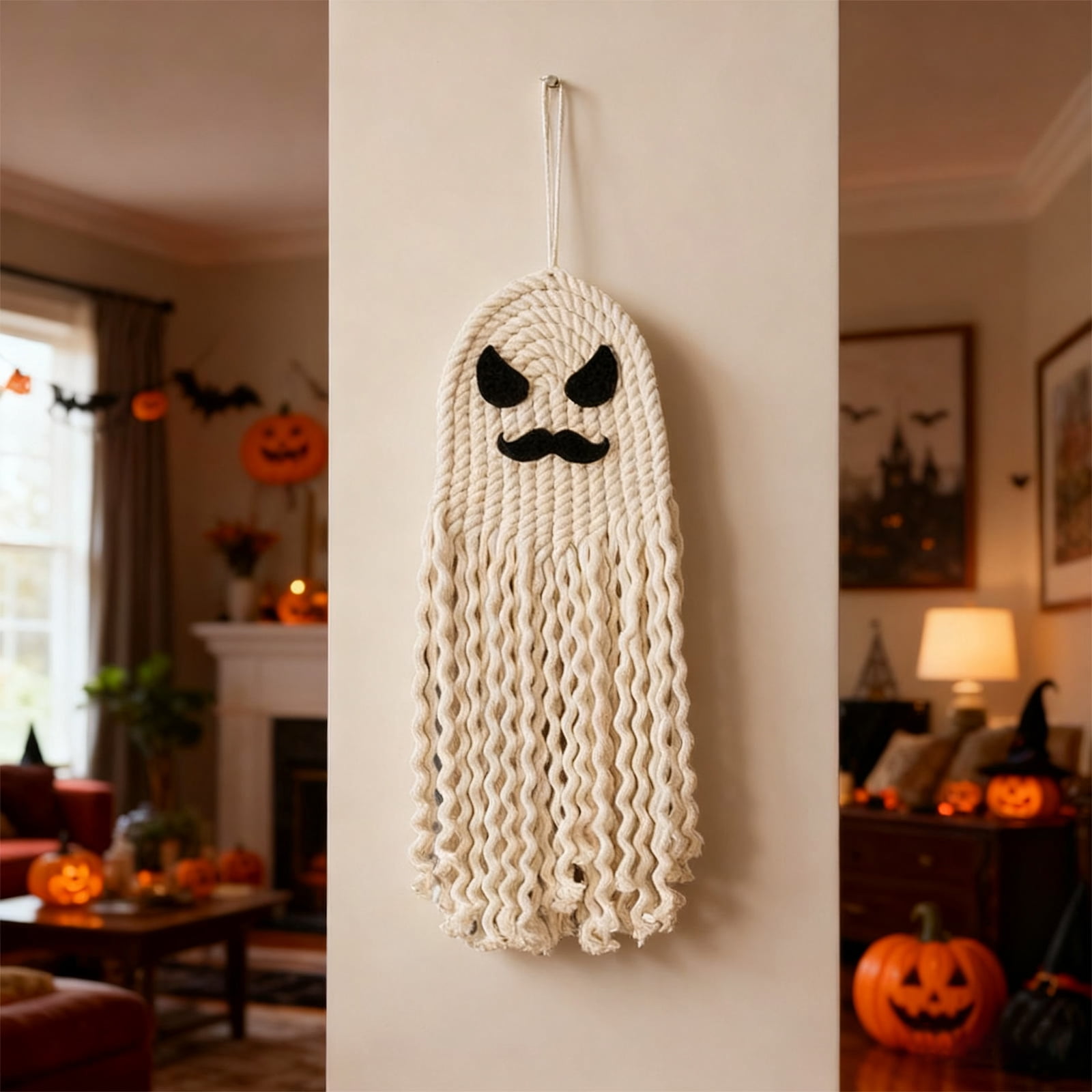 Decorr Macrame Cute Ghost Halloween Decor, Handmade Rope Ghosts ...