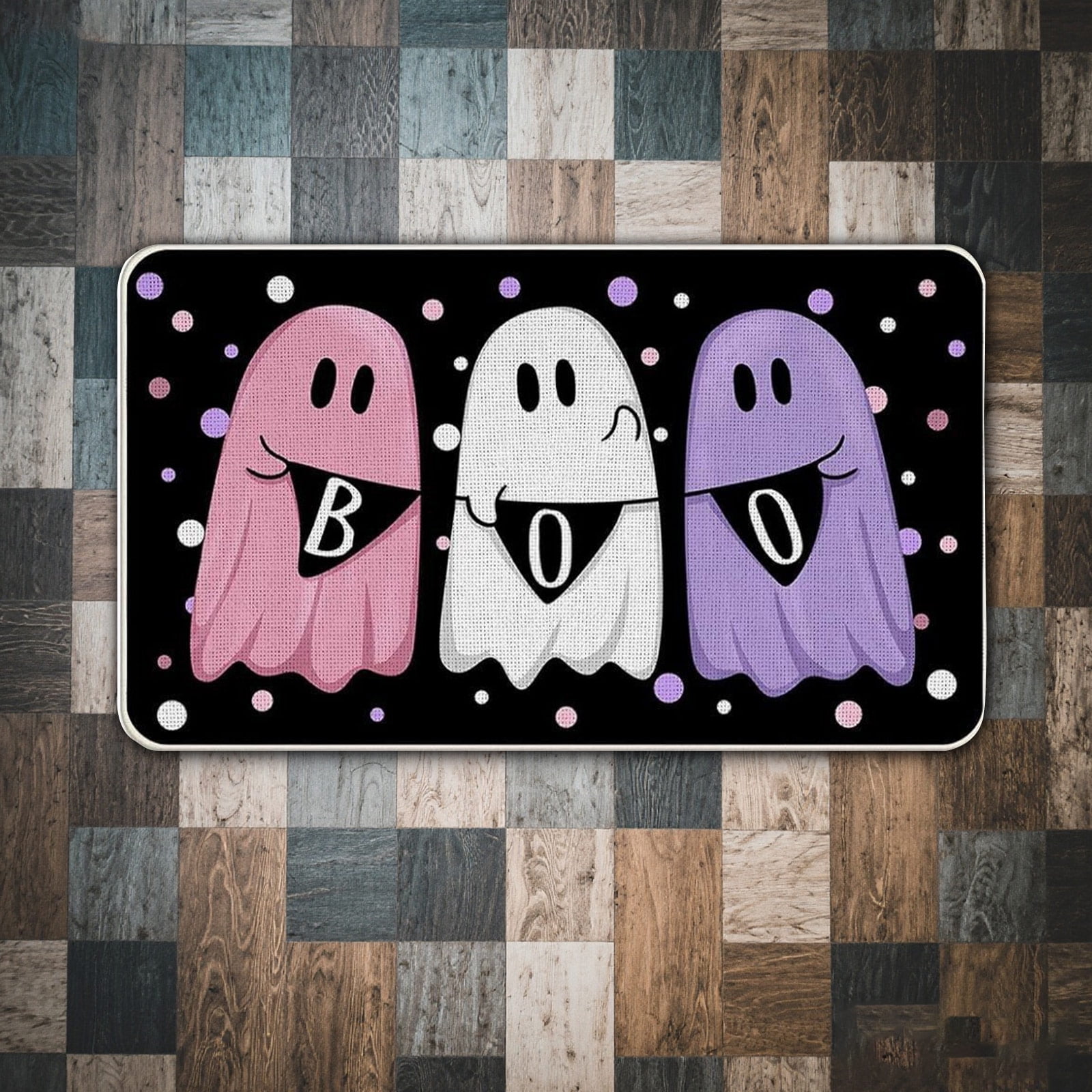 DecorrMode Spooky Skeleton Spider Bone Black Halloween Kitchen Mats Set ...