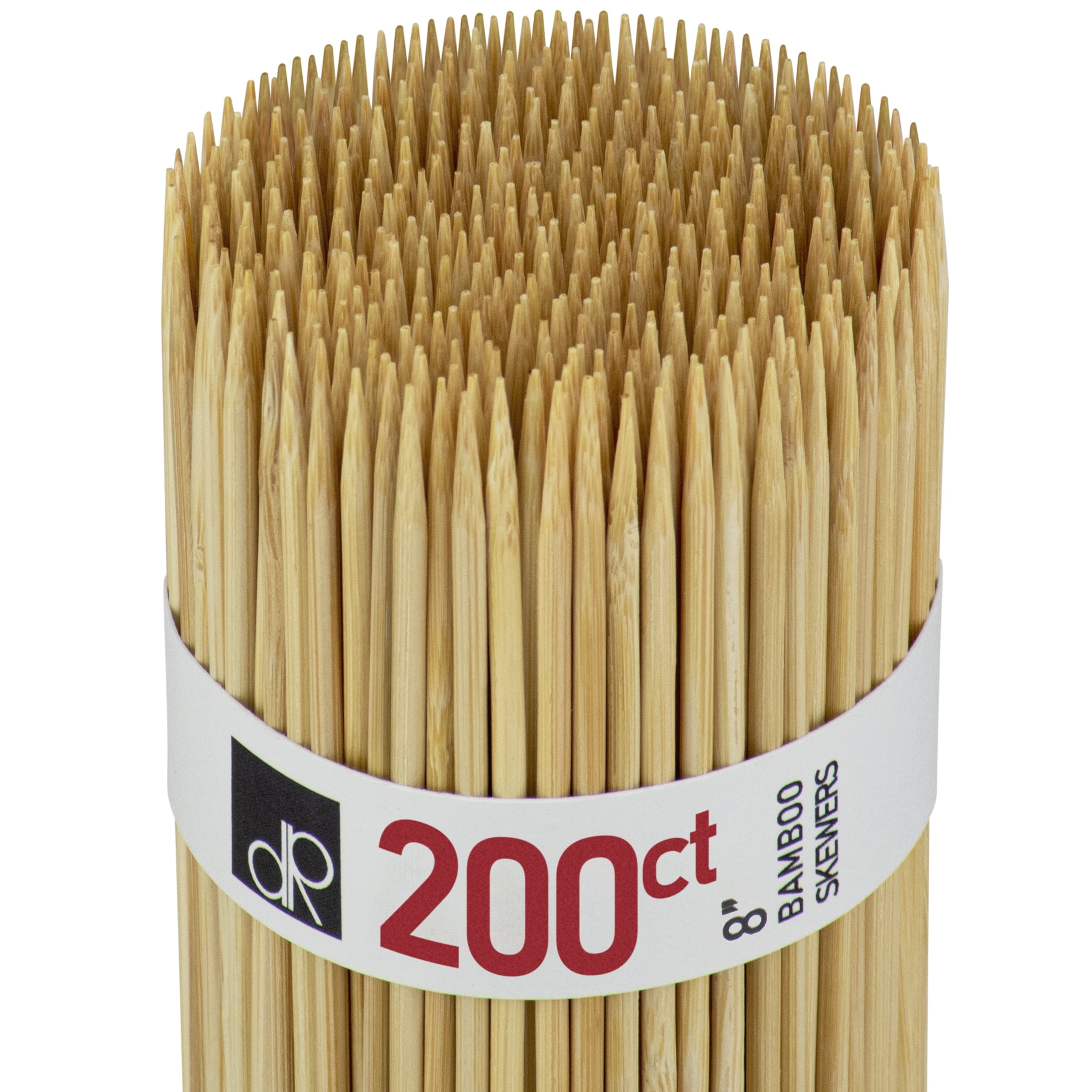 Decorrack Natural Bamboo Skewer Sticks, 8 inch (Pack of 200) - Walmart.com
