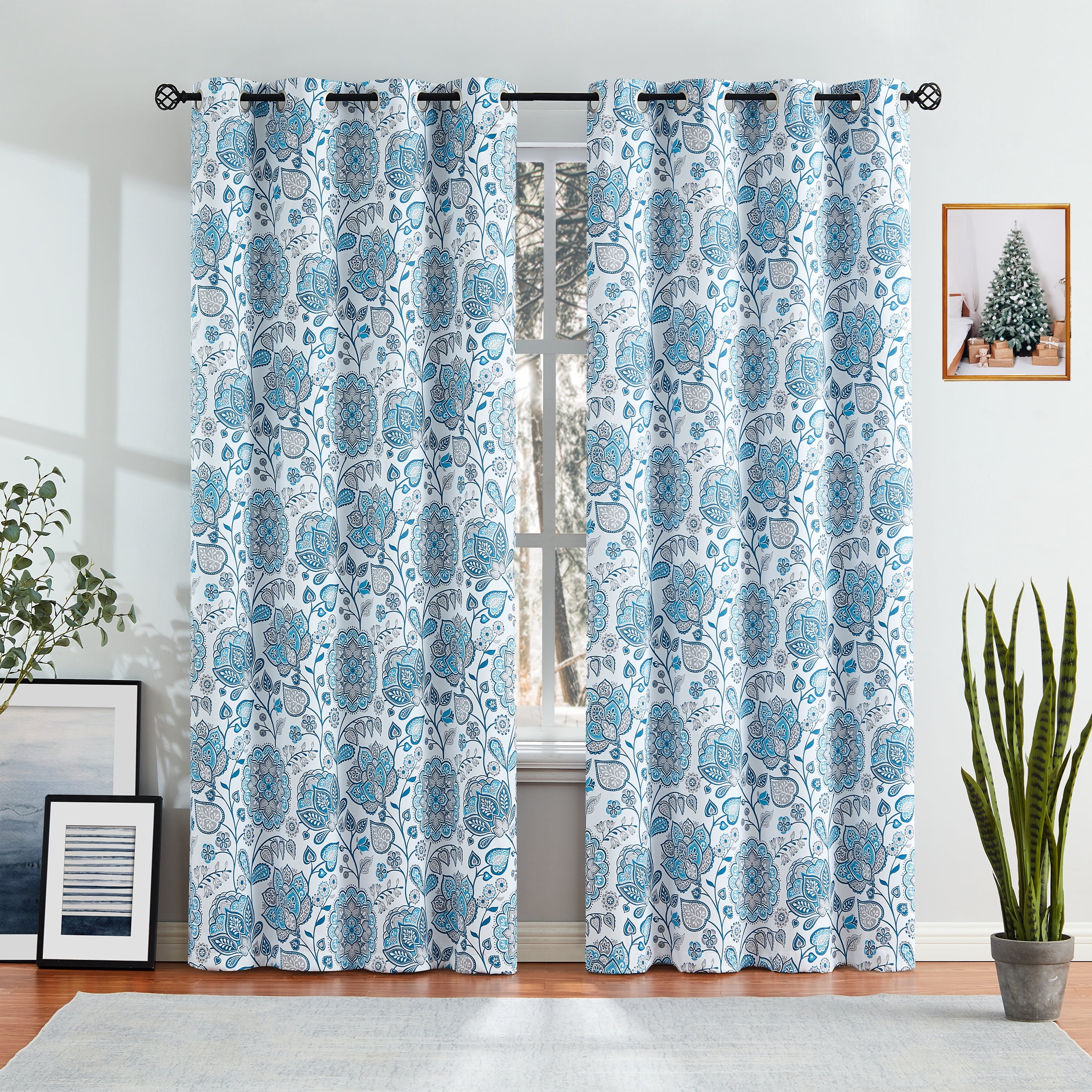 Decoultimatex Jacobean 100 Percent Blackout Curtains Panels for Bedroom ...