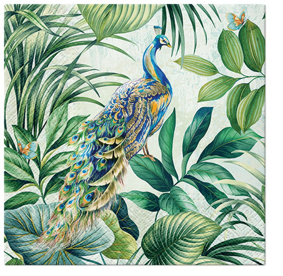 Decoupage Bird Napkins ROYAL PEACOCK 40pcs Lunch Napkins, Bird Paper ...