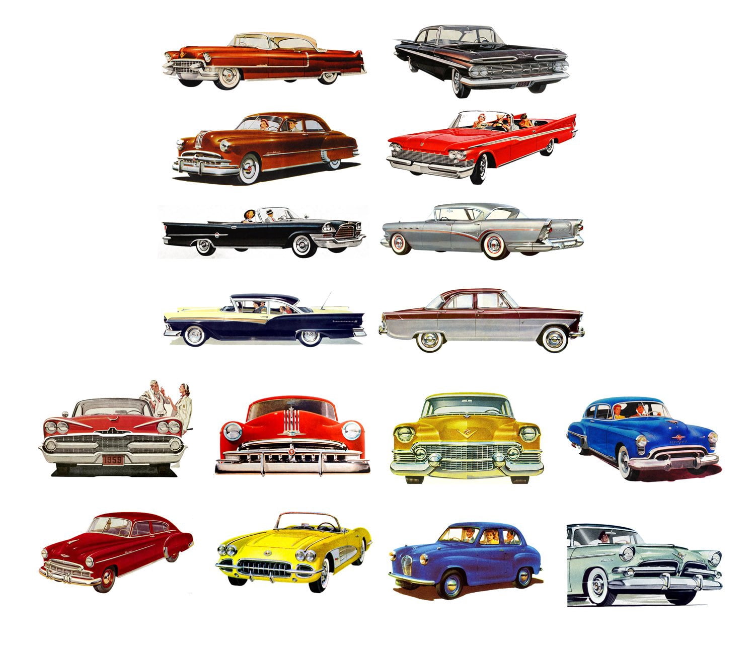 Decoupage Paper Pack (10sheets STF9 A4 / 8"x12") Classic Cars America ...