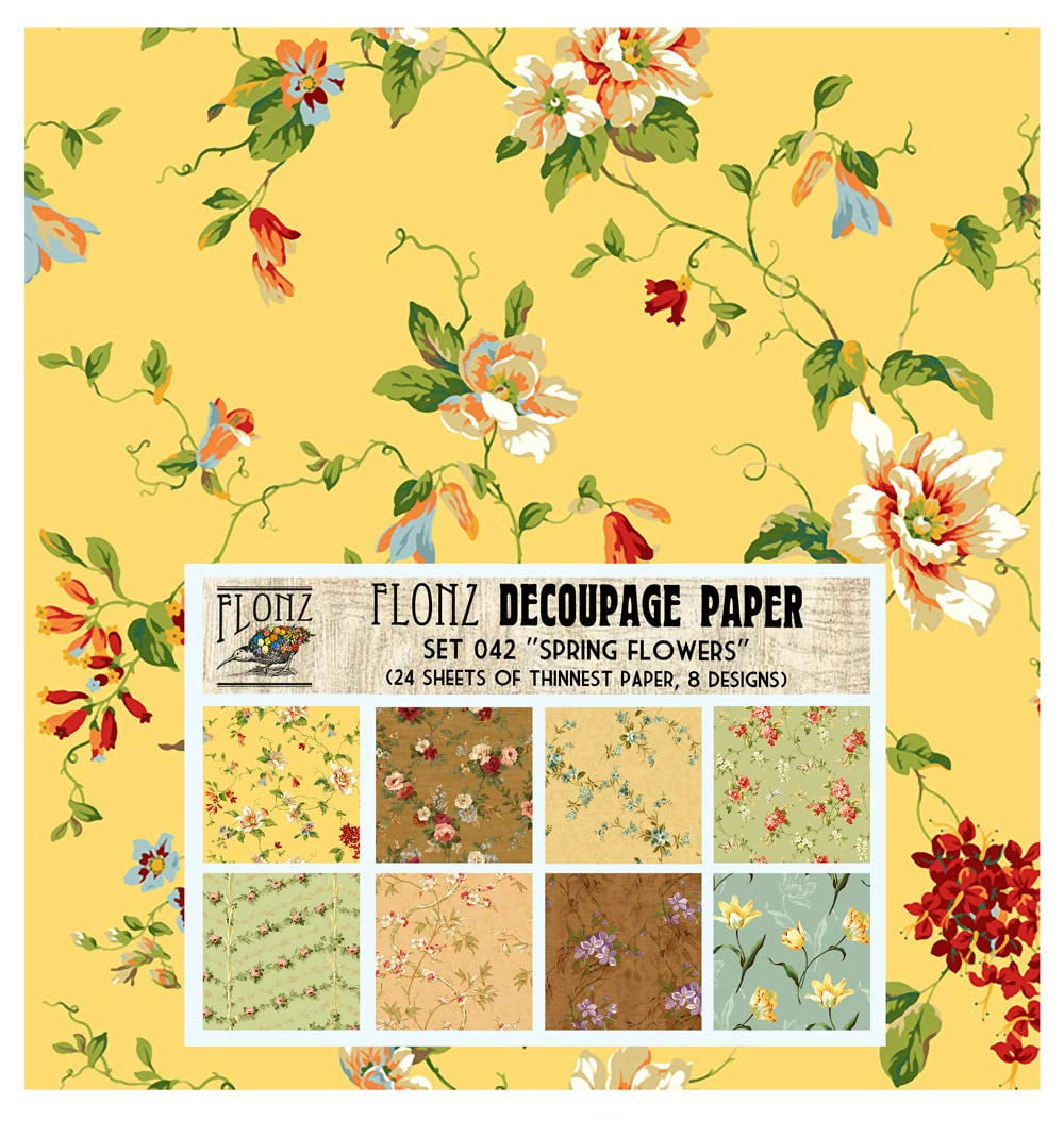 Decoupage Paper Pack (24 MMF7 Sheets 6"x6") Spring Flowers FLONZ ...