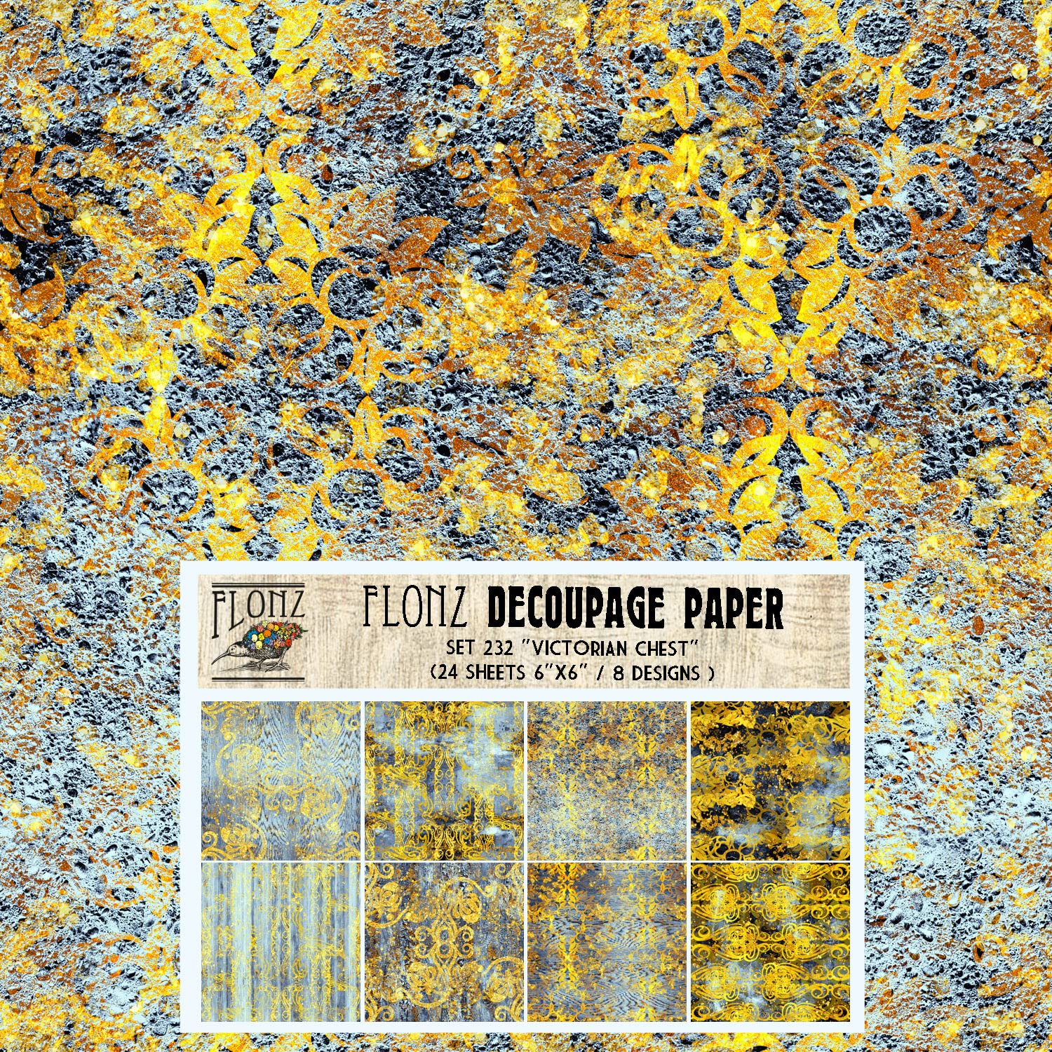 Decoupage Paper Pack (24 MSF2 Sheets 6"x6") Victorian Chest # Vintage ...