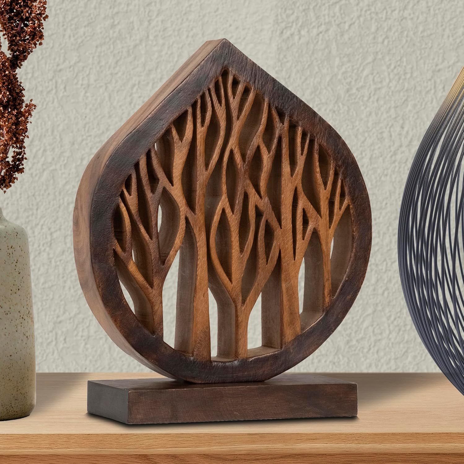 Decozen Handcrafted Solid Wood Lucky Tree Sculpture from Daughter, Son ...