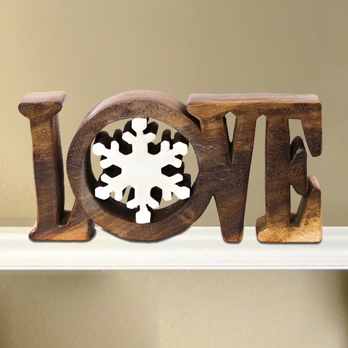 Decozen Home Decor Handmade Wooden Sculpture in LOVE Sign Letters ...