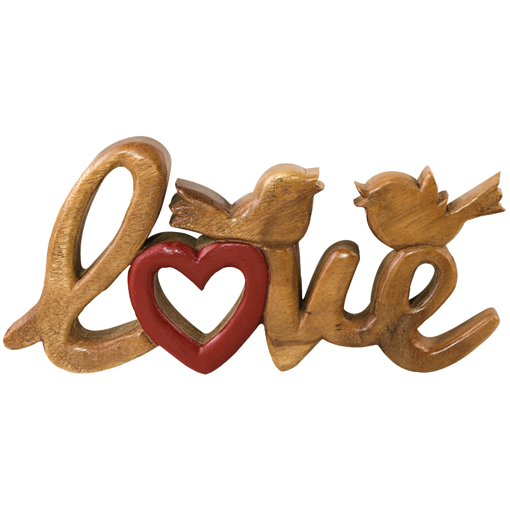 Decozen Home Decor Gifts for Mom Love Sign Letters Acacia Wood Figurine ...