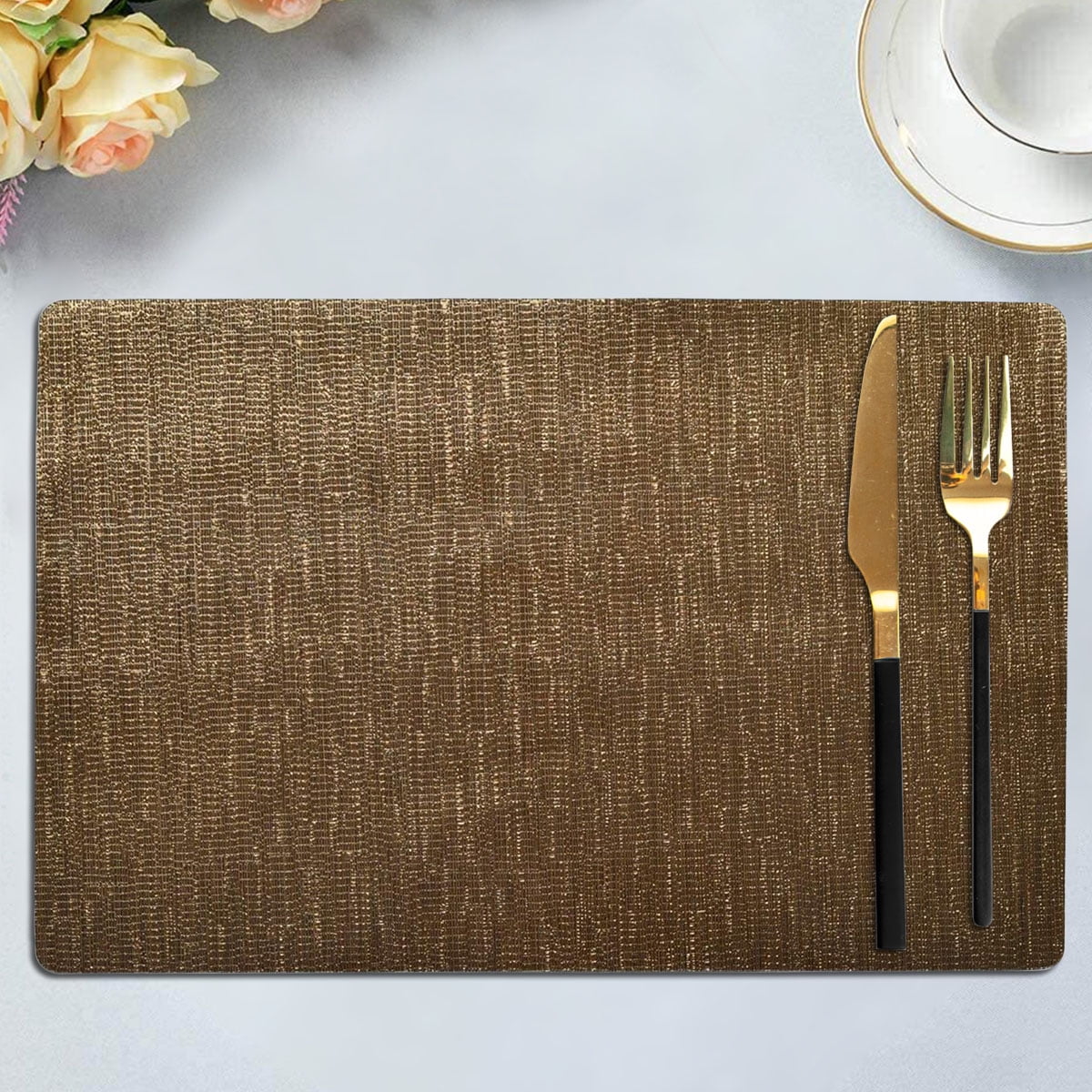 Decozen Woven Kitchen Placemats Set of 8, Heat Resistant, Waterproof ...