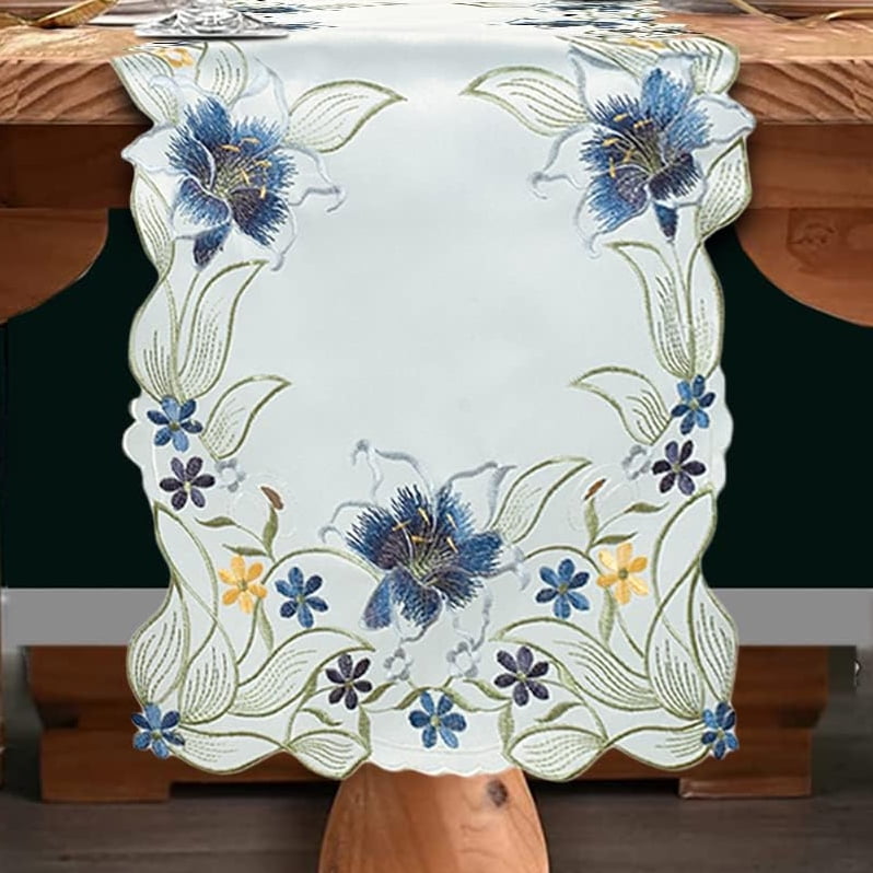 Decozen Table Runner Set of 6 Dining Table Linen, Ivory, 14x108 inches ...