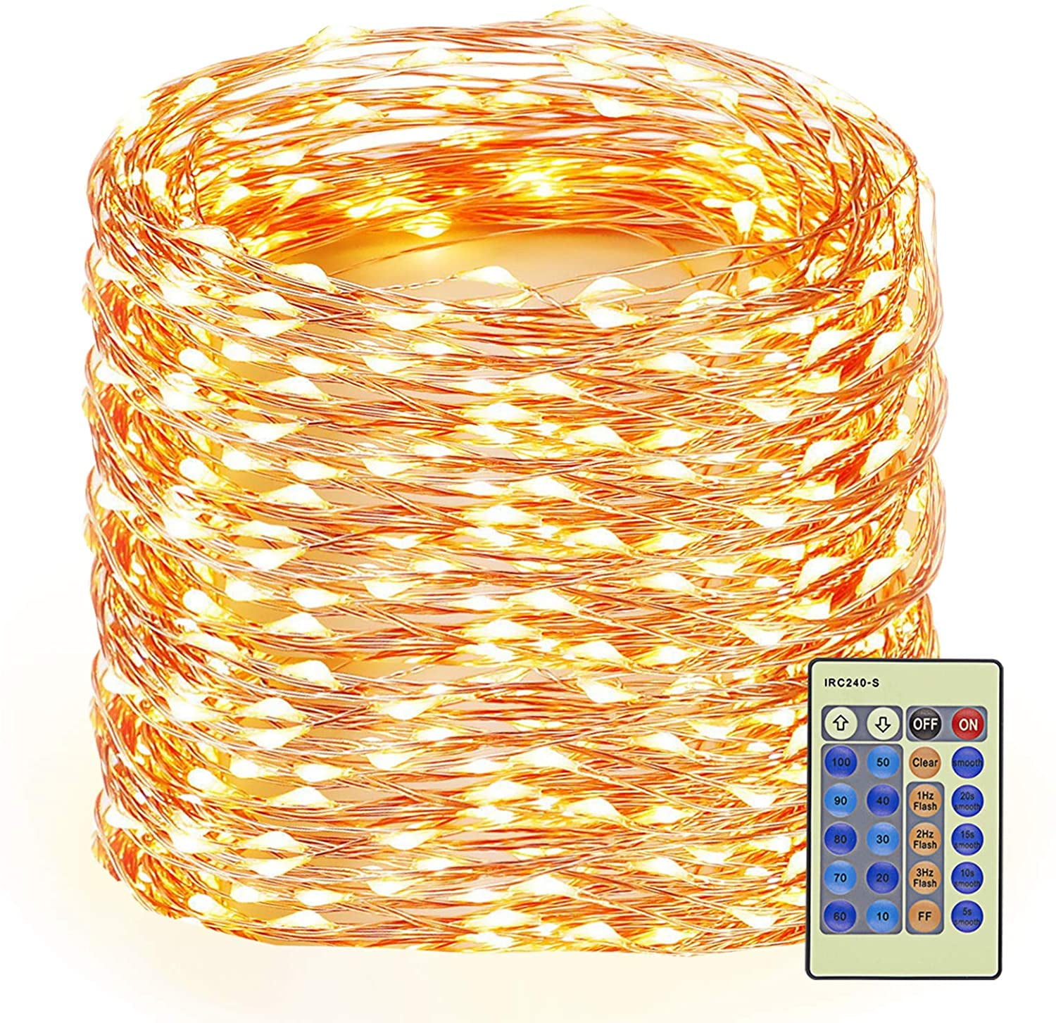 Decute 164FT 500LED Christmas Fairy String Lights Dimmable with Remote ...