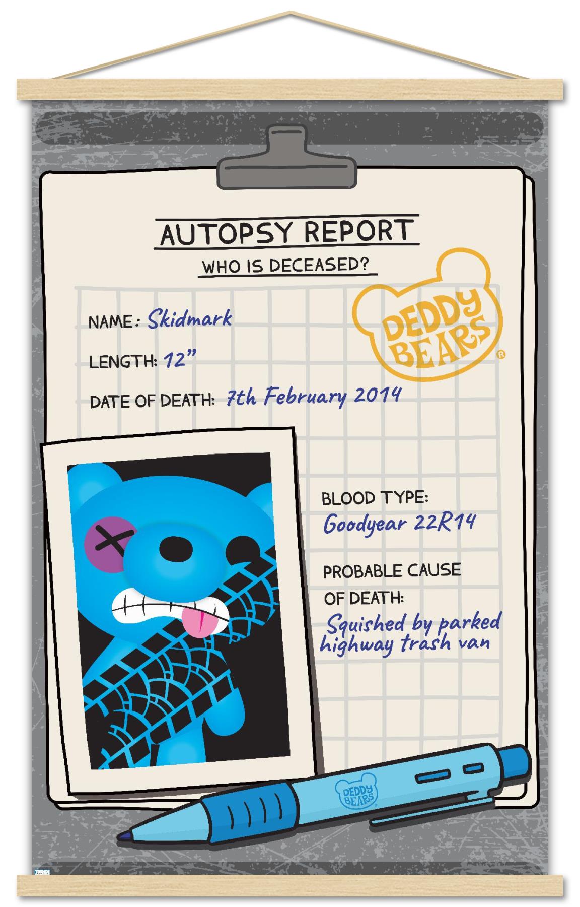 Deddy Bears - Skidmark Autopsy Wall Poster with Magnetic Frame, 22.375 ...