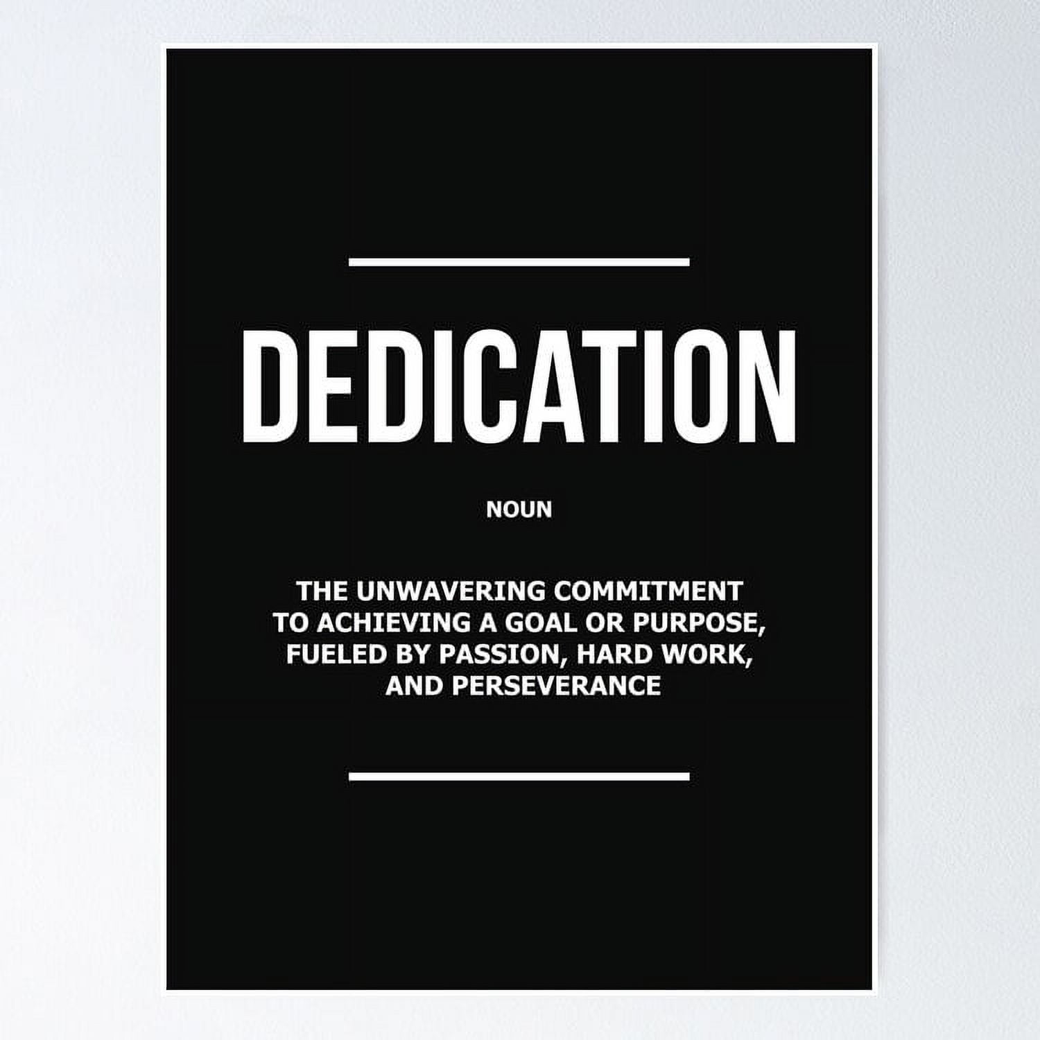 Dedication Print, Hard Work & Perseverance Art Inspiring Persistent ...