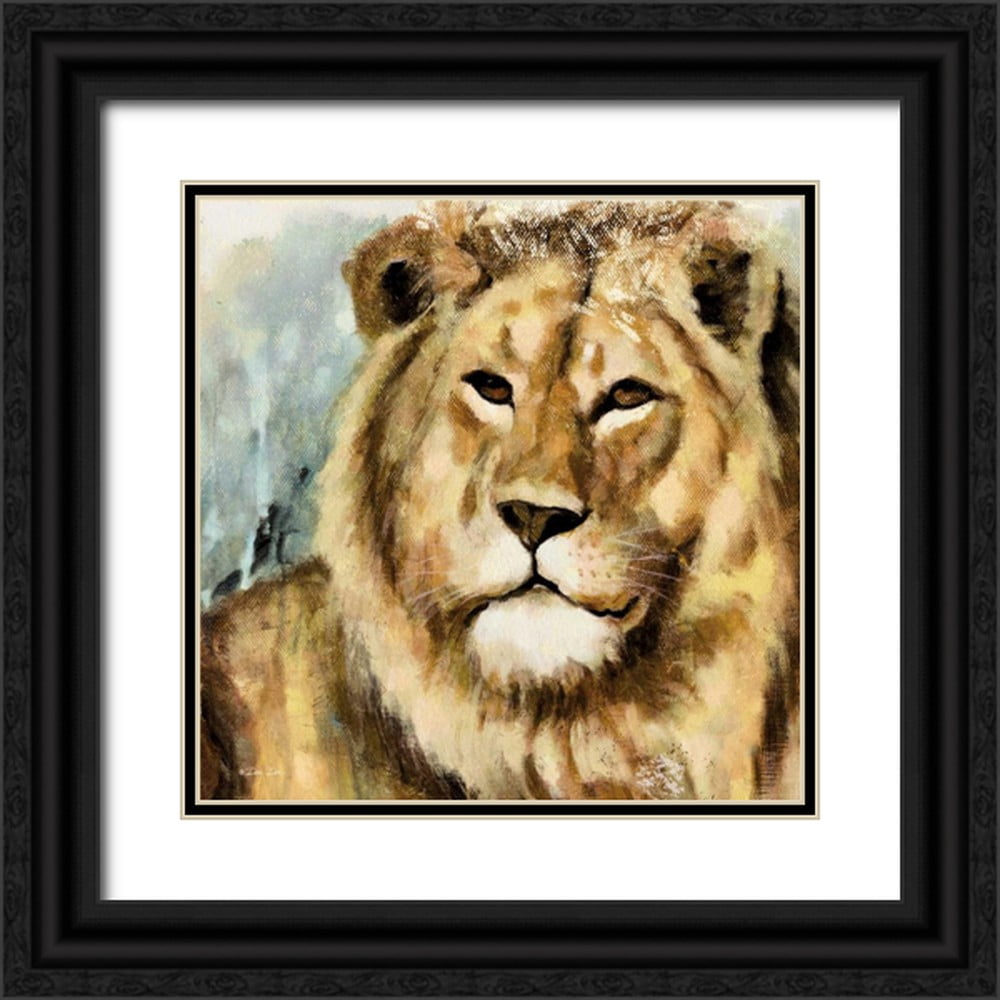 Dee Dee 12x12 Black Ornate Wood Framed with Double Matting Museum Art ...