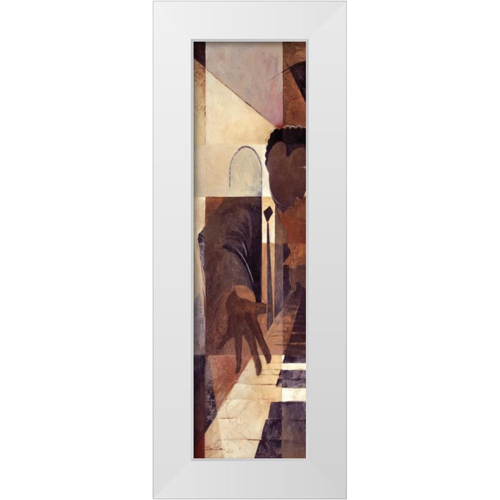 Dee Dee 12x32 White Modern Wood Framed Museum Art Print Titled ...