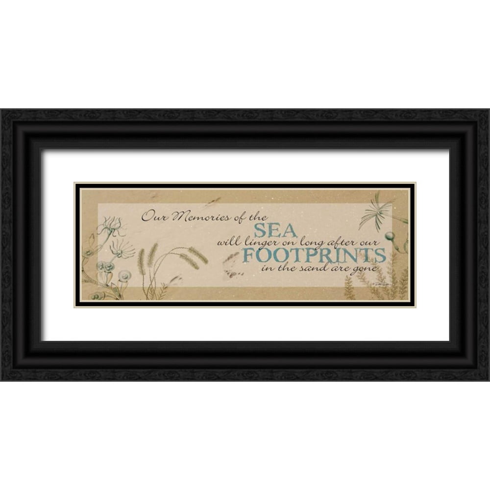 Dee Dee 14x7 Black Ornate Wood Framed with Double Matting Museum Art ...