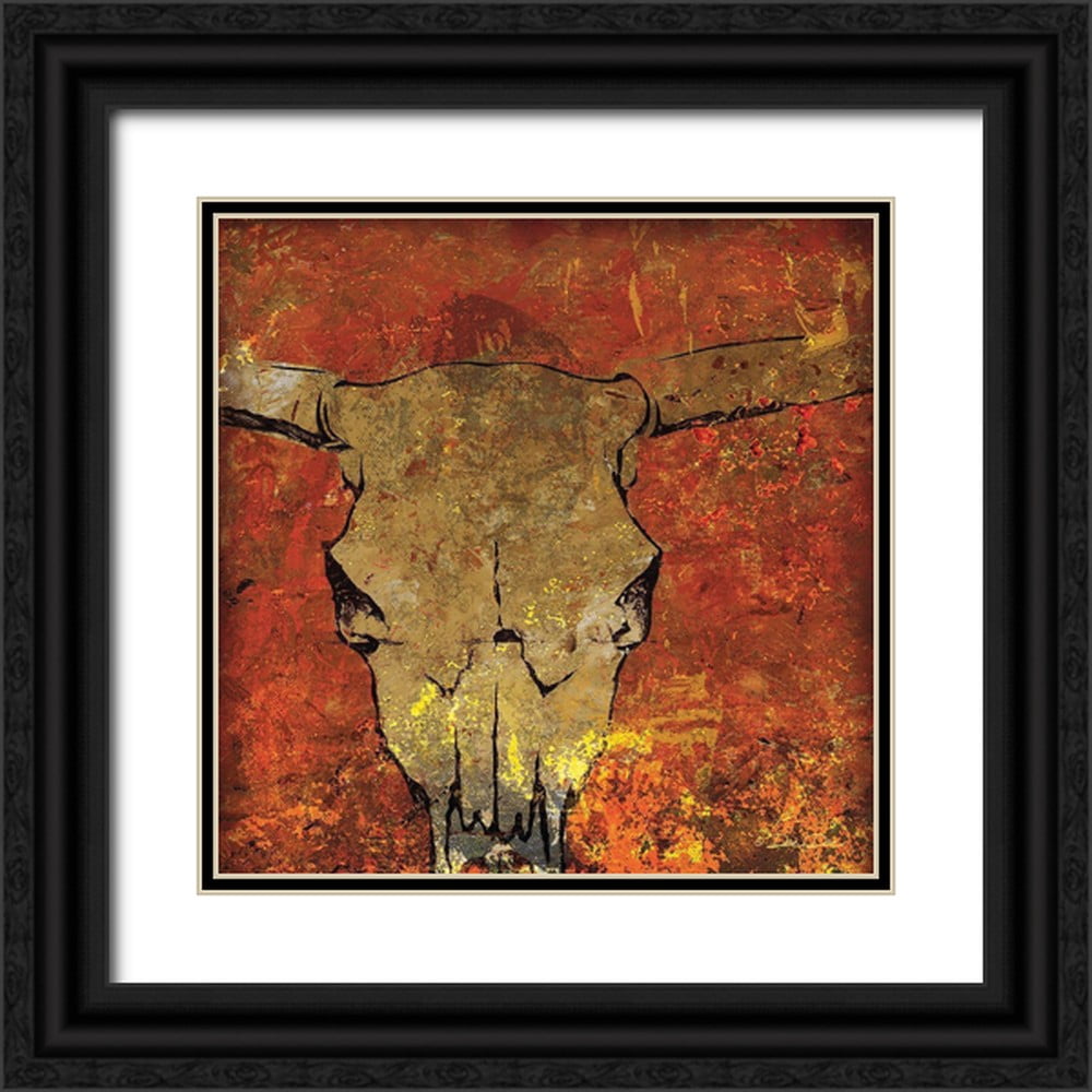 Dee Dee 15x15 Black Ornate Wood Framed with Double Matting Museum Art ...