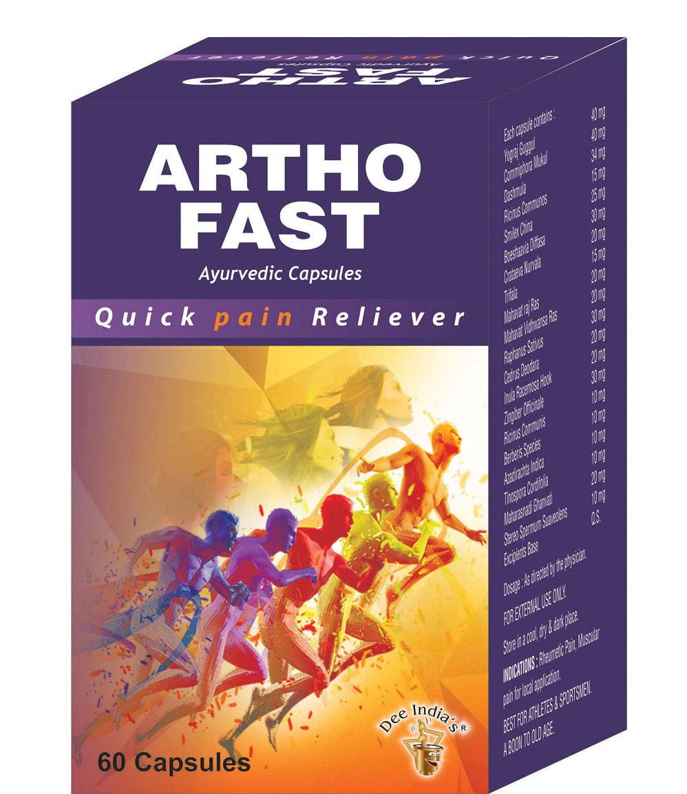 Dee India Herbals 100% Natural Ayurvedic Artho Fast Capsule- Quick Pain ...