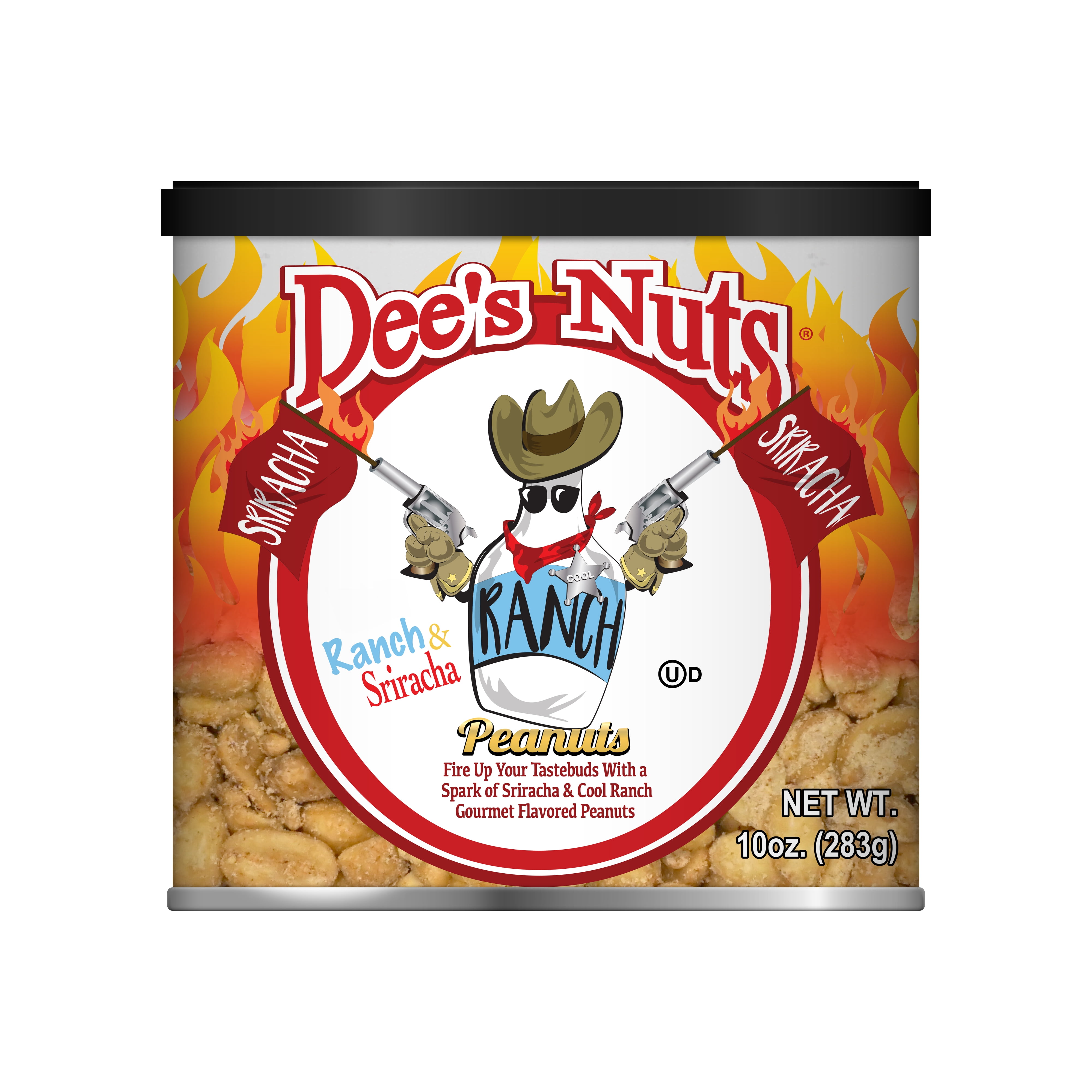 Dee's Nuts Peanuts, Ranch & Sriracha, 10 oz Canister - Walmart.com
