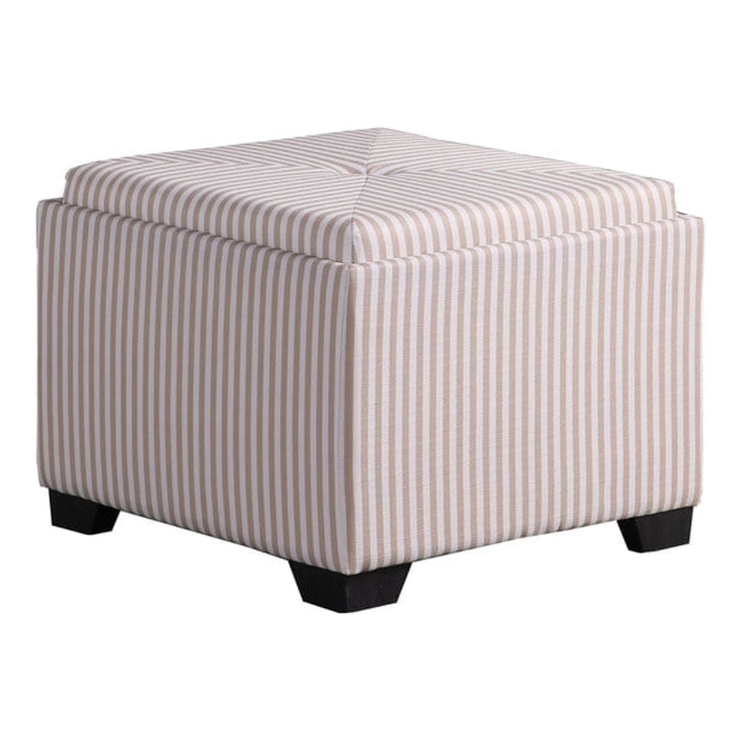 DeeHome 17.5" Tall Tufted Storage Ottoman, Yellow and Gray Stripes ...