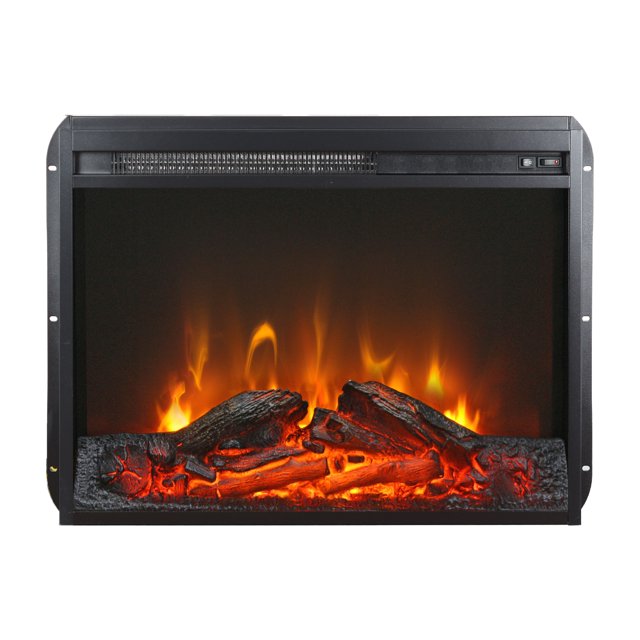 Deehome 23 Inch Electric Fireplace Insert Cost Effective Heater With Log Set And Realistic Flame