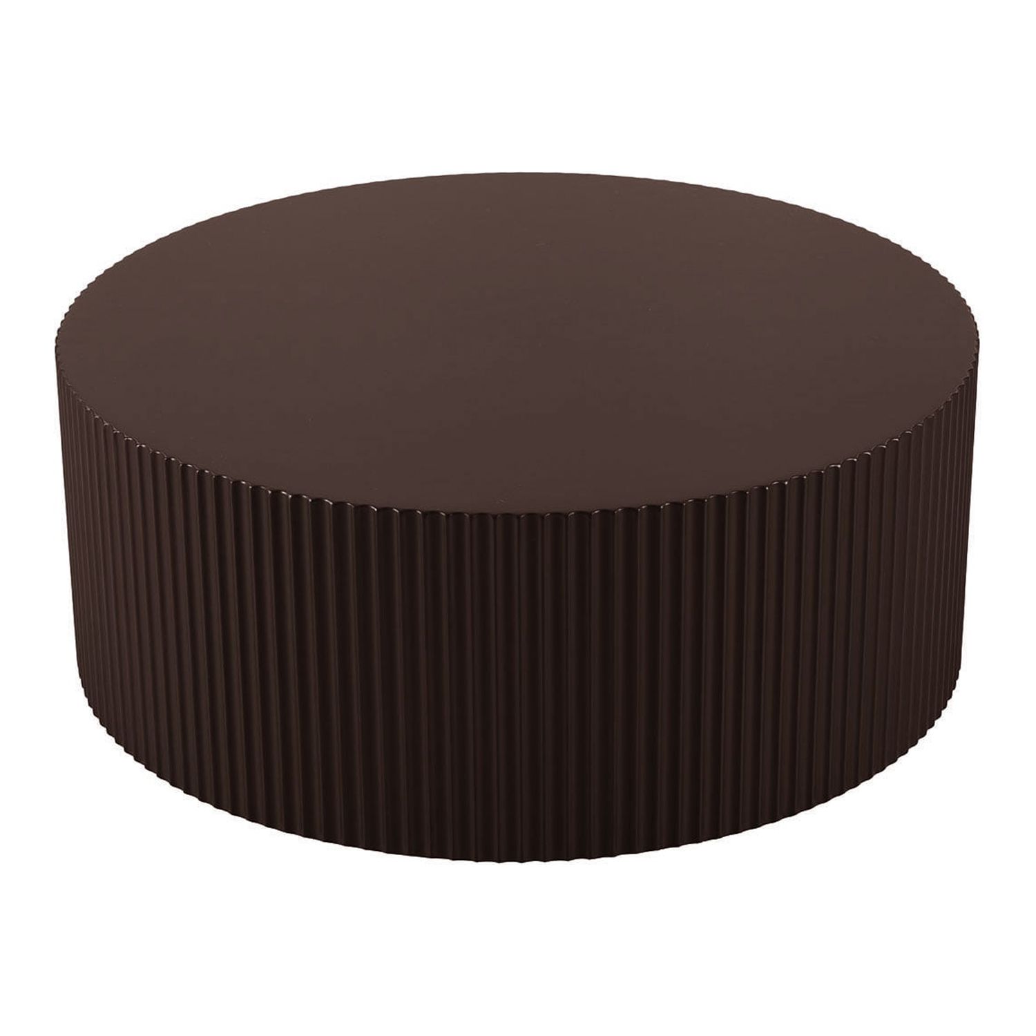 DeeHome Artisanal Round MDF Coffee Table with Handcrafted Relief and ...