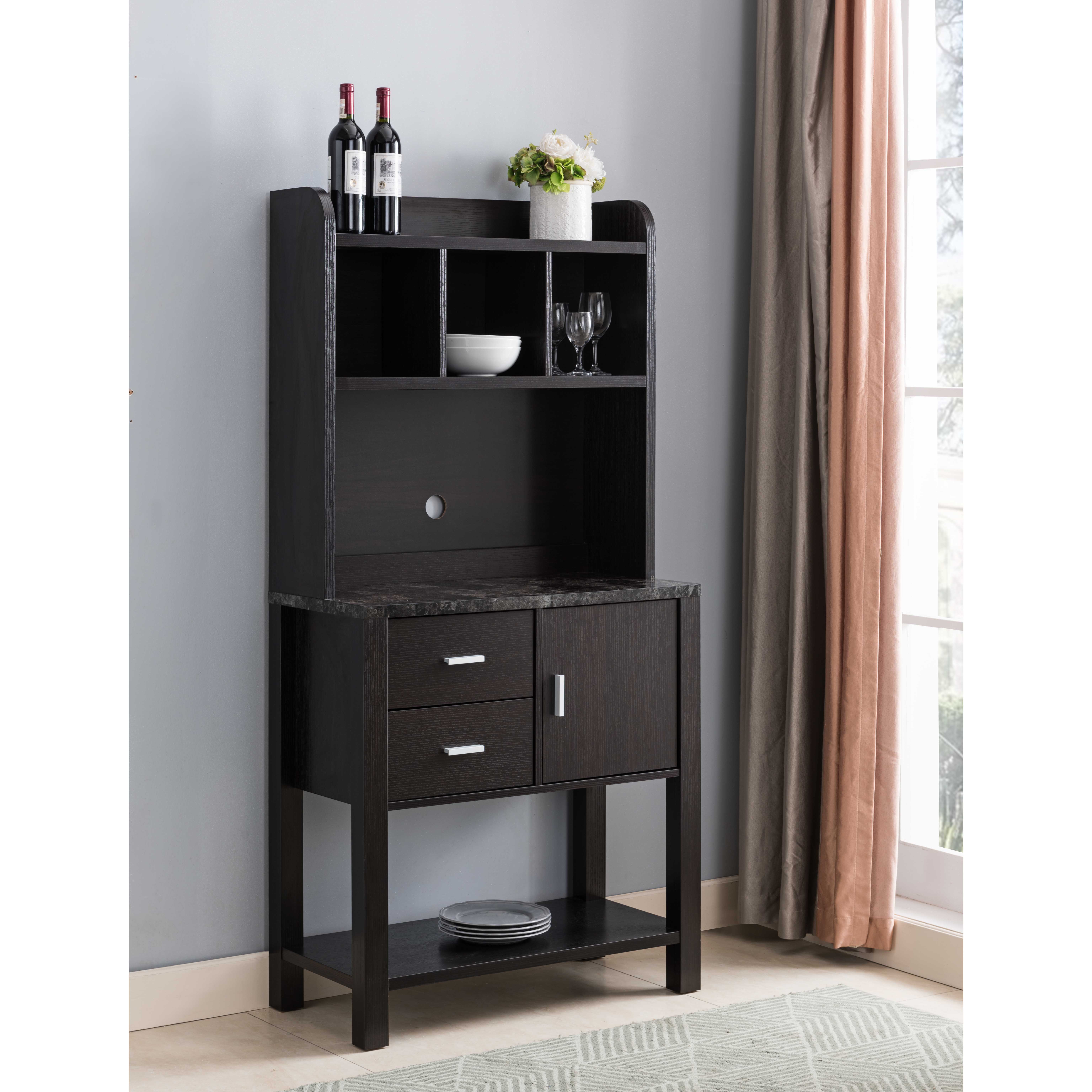 DeeHome Bakers Rack Cabinet, Kitchen Cabinet with Storage Compartments ...