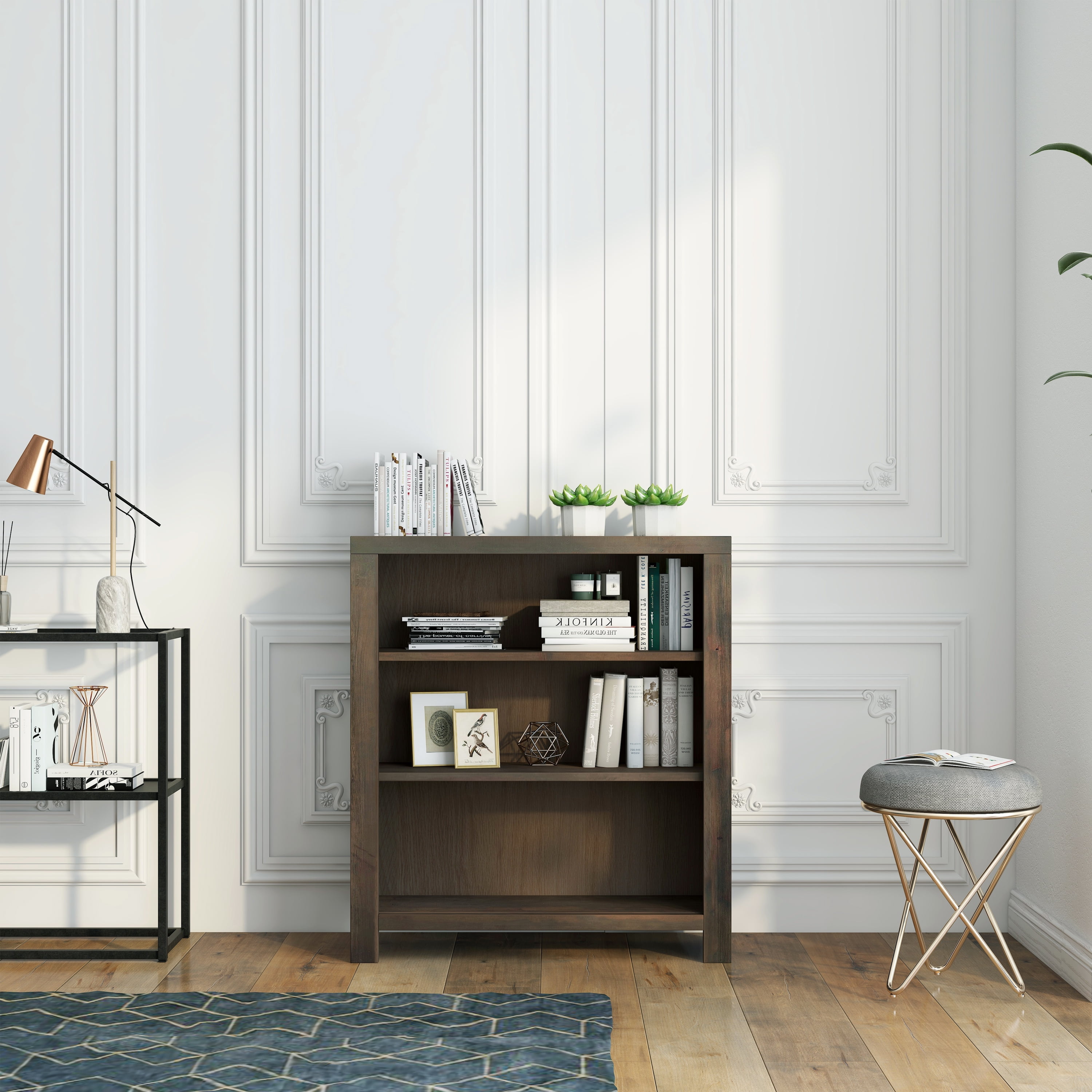 DeeHome Bridgevine Home Joshua Creek 36 inch high 3-shelf Bookcase, No ...