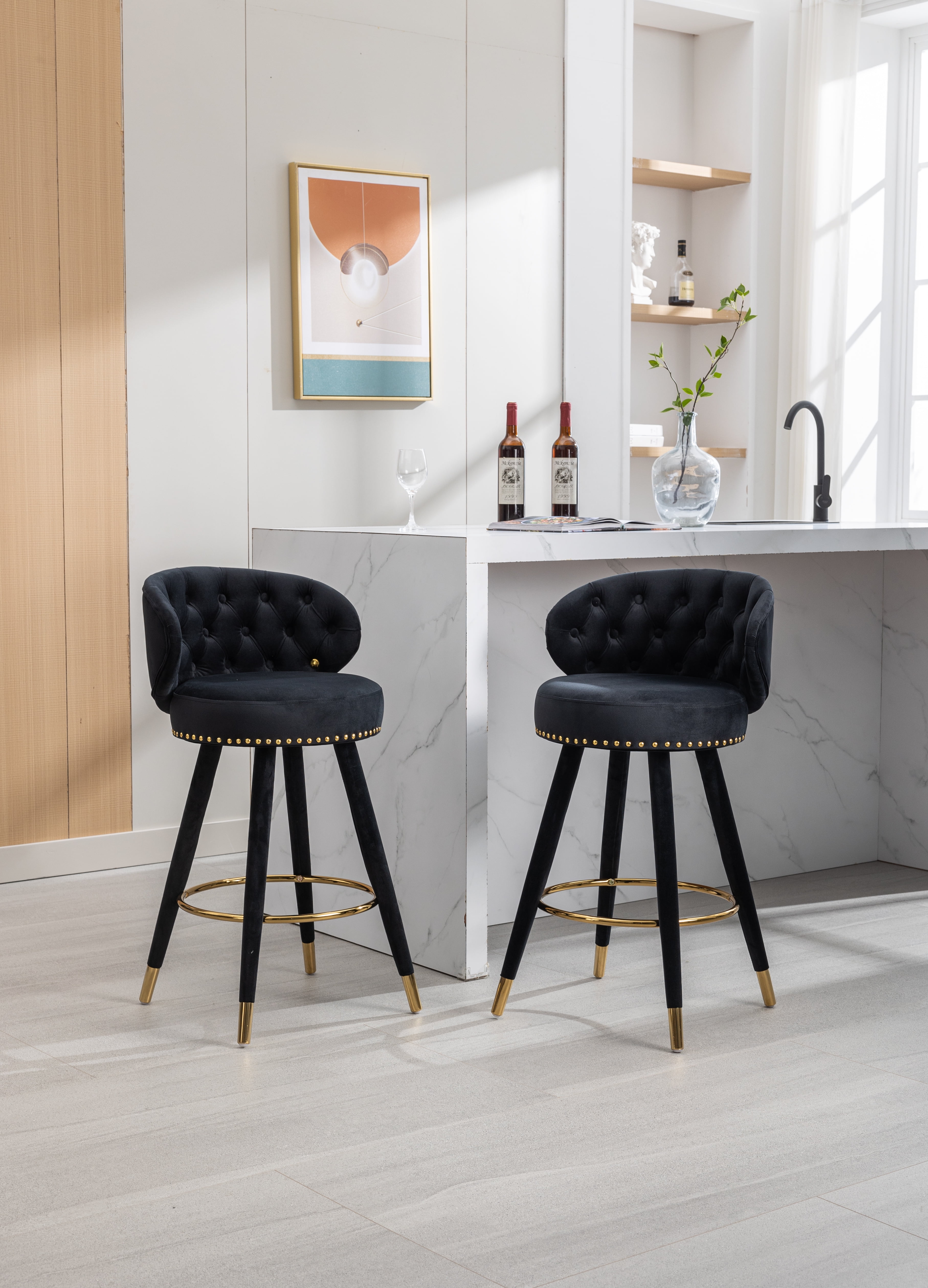 DeeHome COOLMORE Counter Height Bar Stools Set of 2 for Kitchen Counter ...