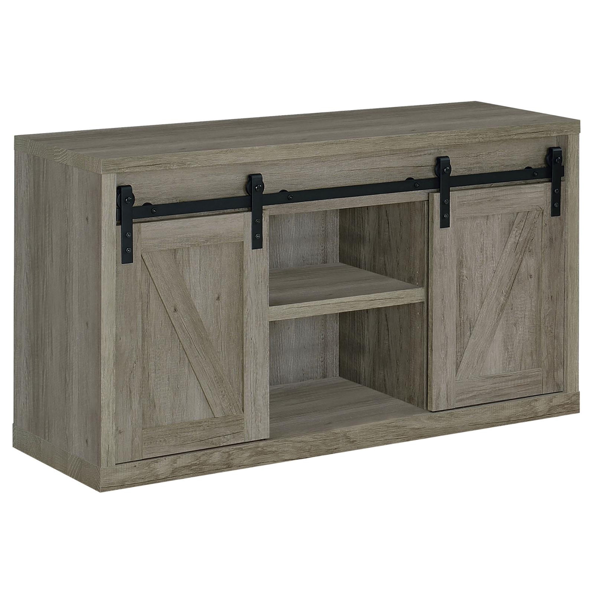 DeeHome Corvallis Grey Driftwood 48-inch TV Console with 2 Sliding ...