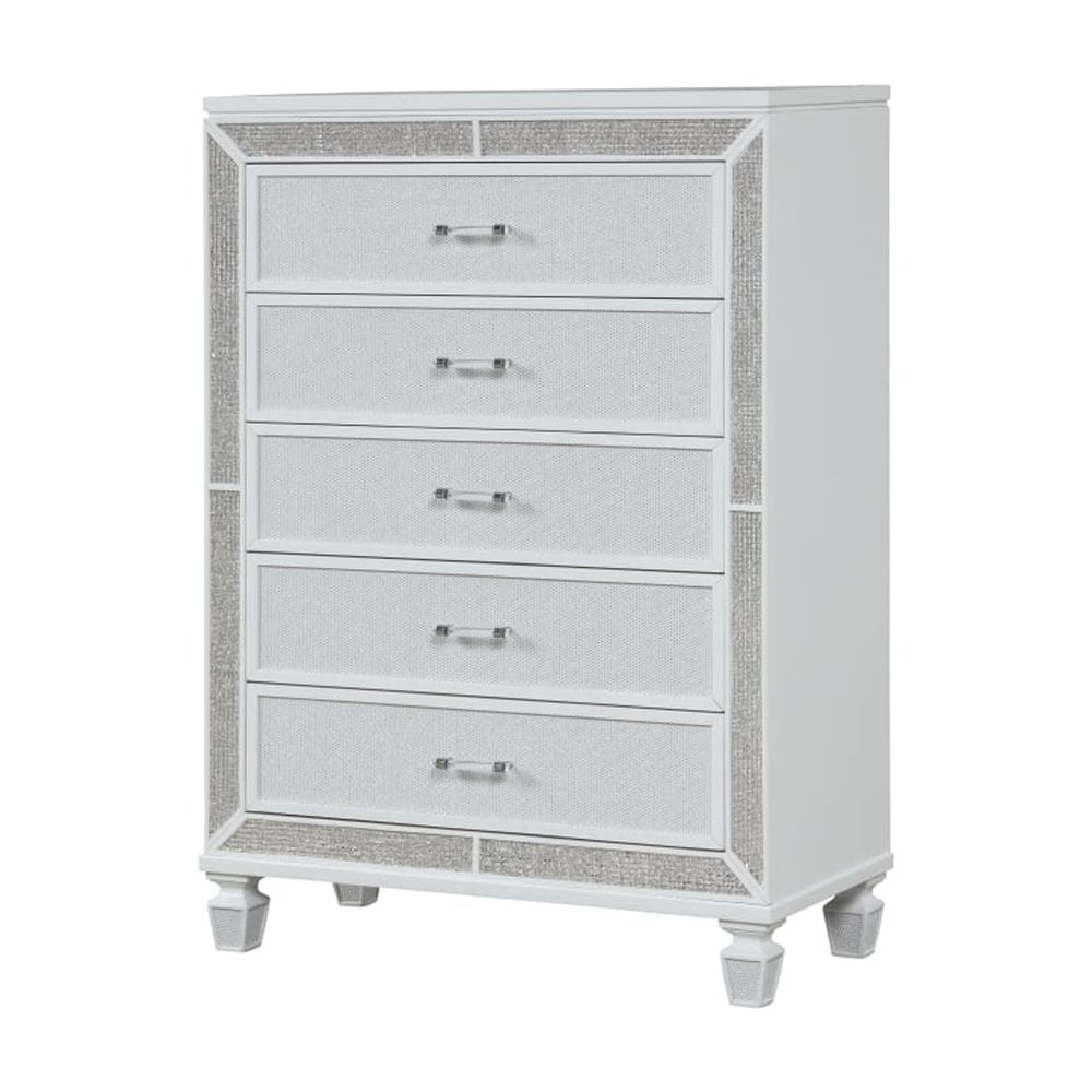 DeeHome Crystal Chest Made with Wood and Finished in White - Walmart.com