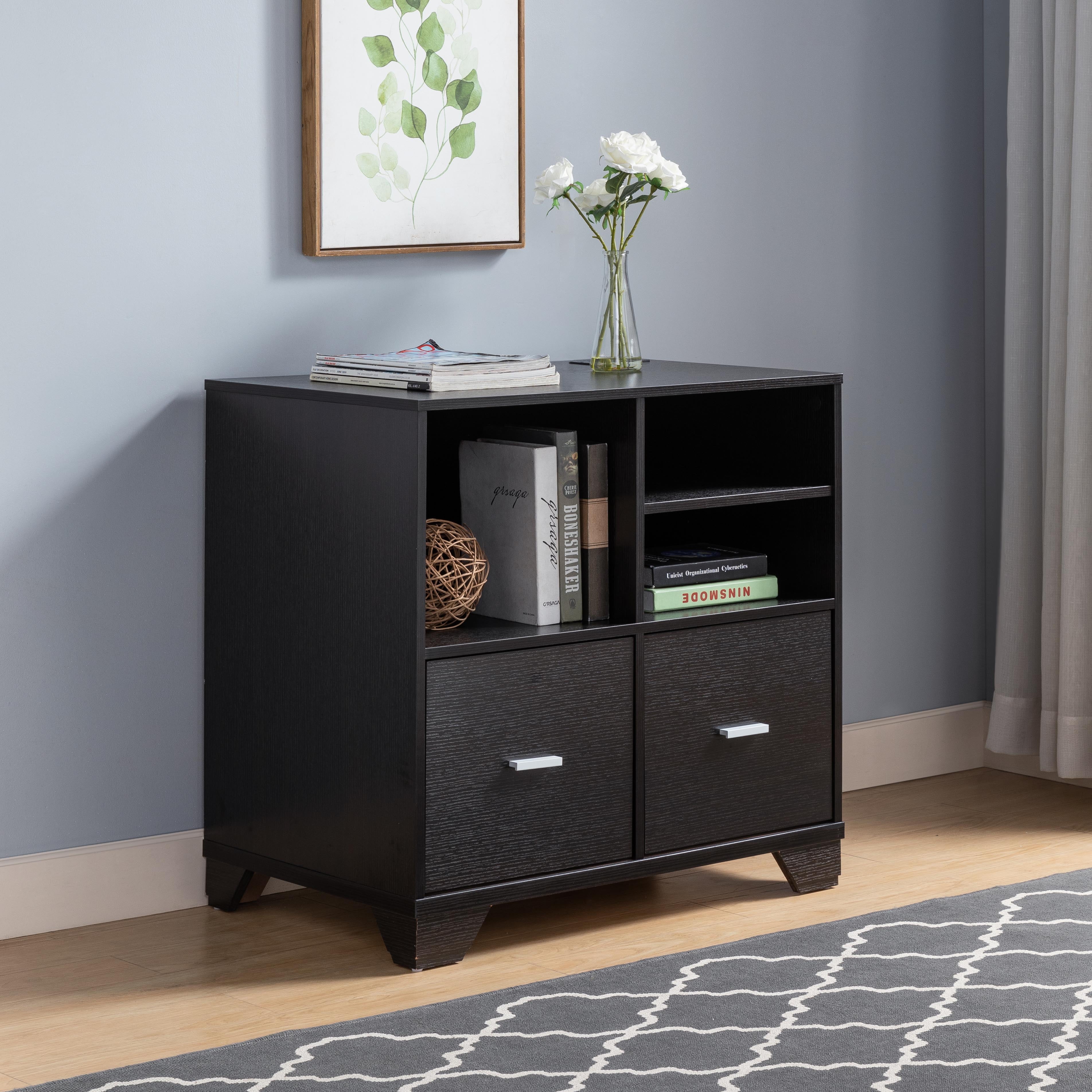 DeeHome Home Office Printer Stand with Two File Drawers, Multi Shelving ...