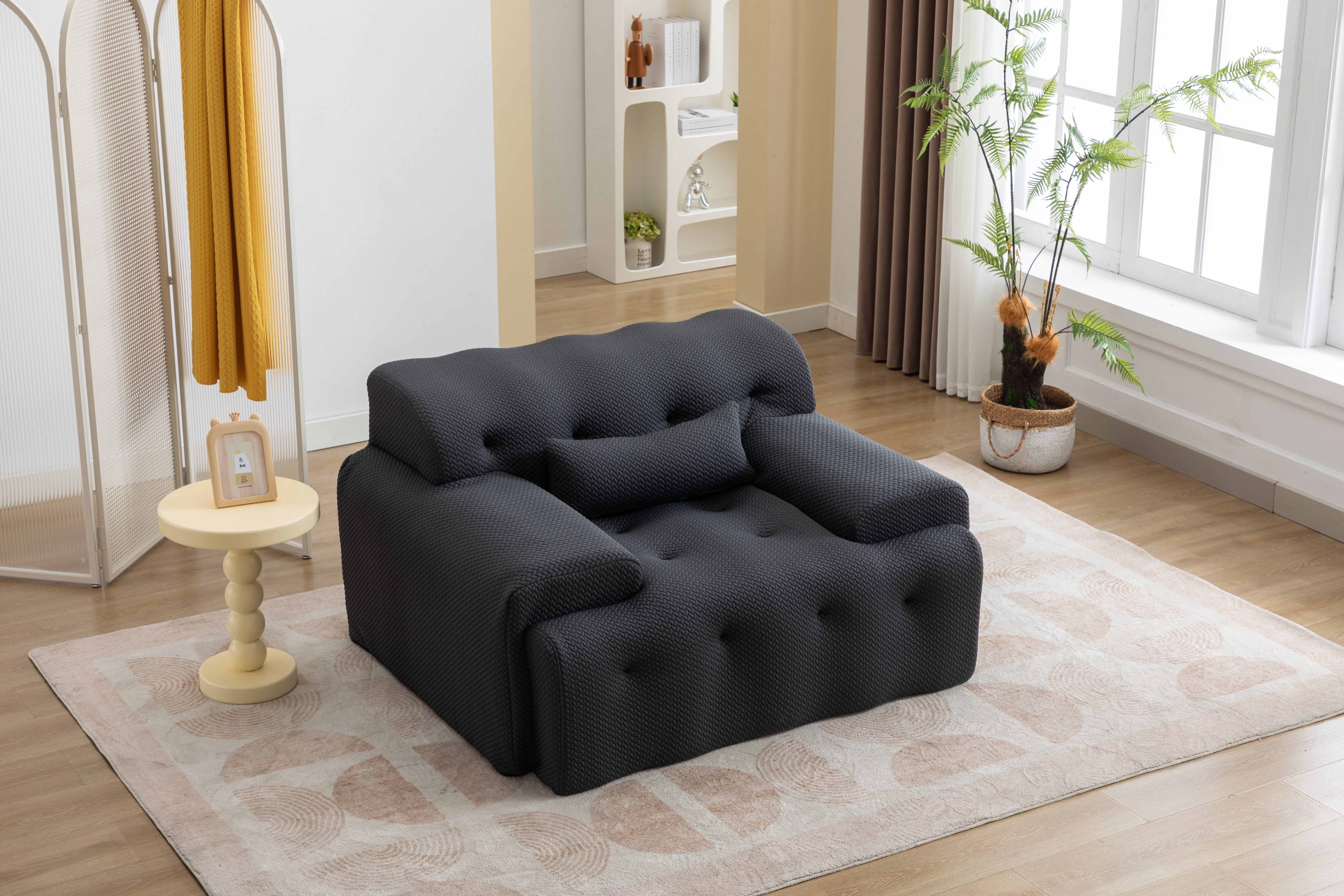 DeeHome Large Size 1 Seater Sofa, Pure Foam Comfy Sofa Couch, Modern ...