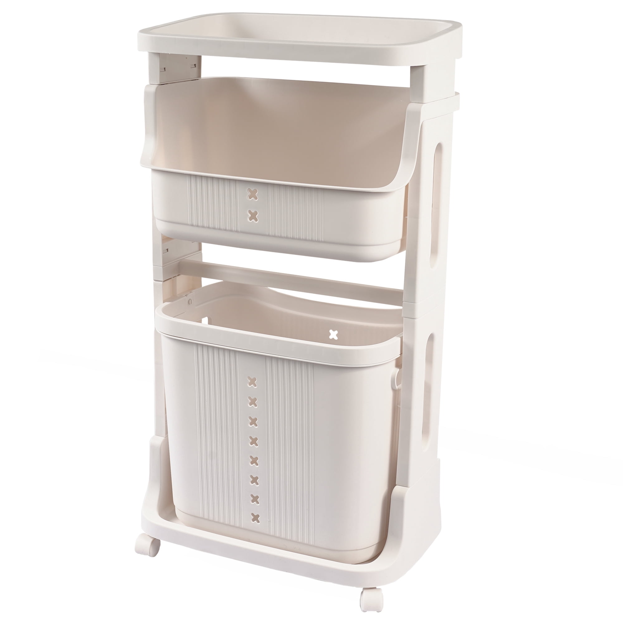 DeeHome Laundry Basket Plastic Hamper 2-Tier Storage Sorter Hampers ...