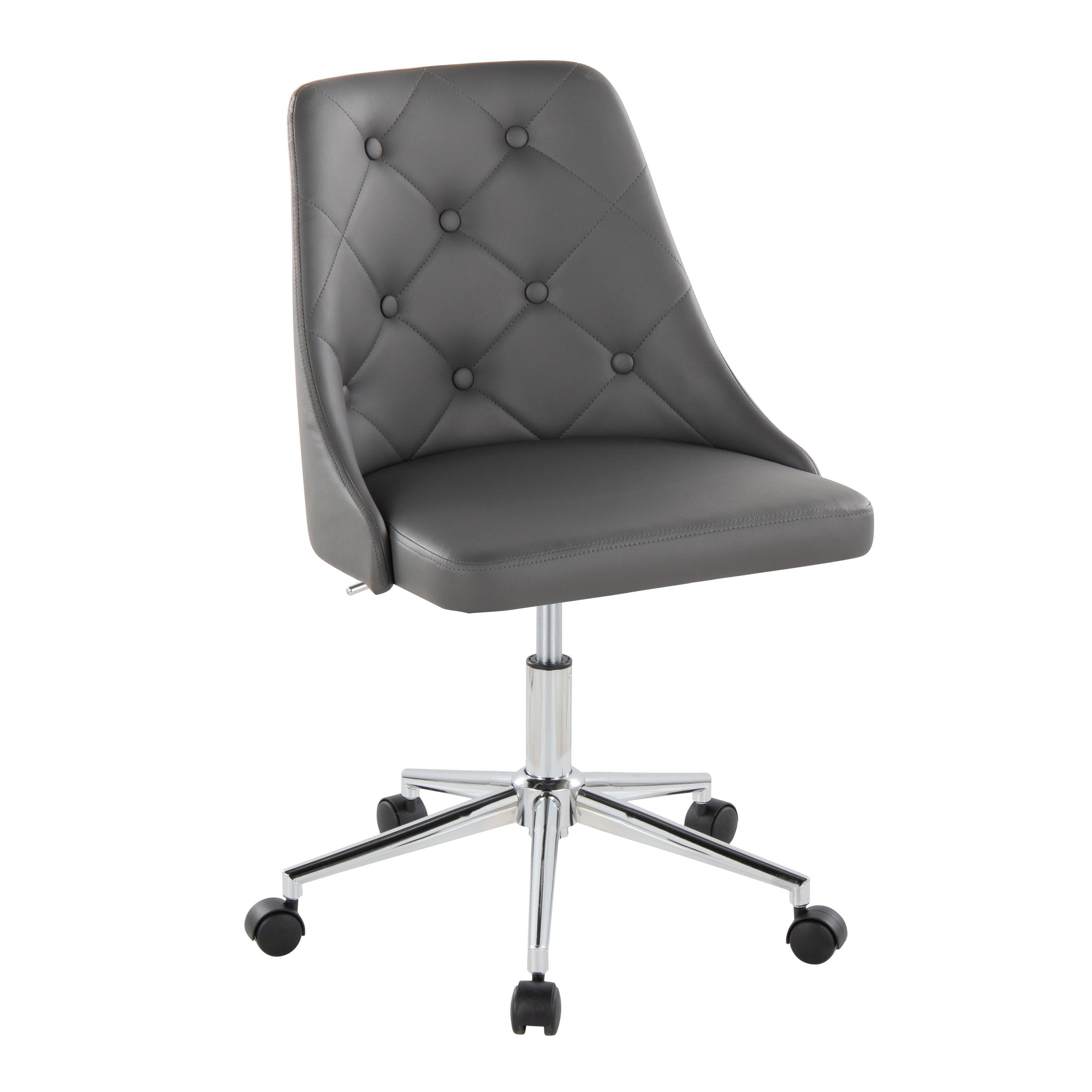DeeHome Marche Contemporary Swivel Task Chair with Casters in Chrome ...