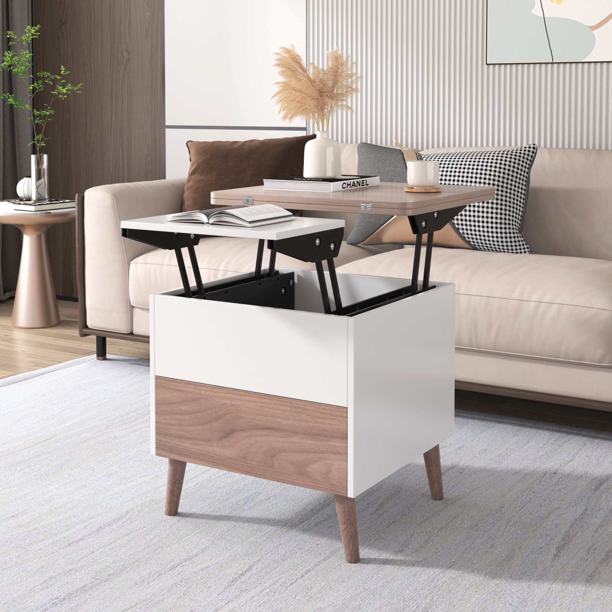 DeeHome Modern Multi-functional Coffee Table Extendable with Storage ...