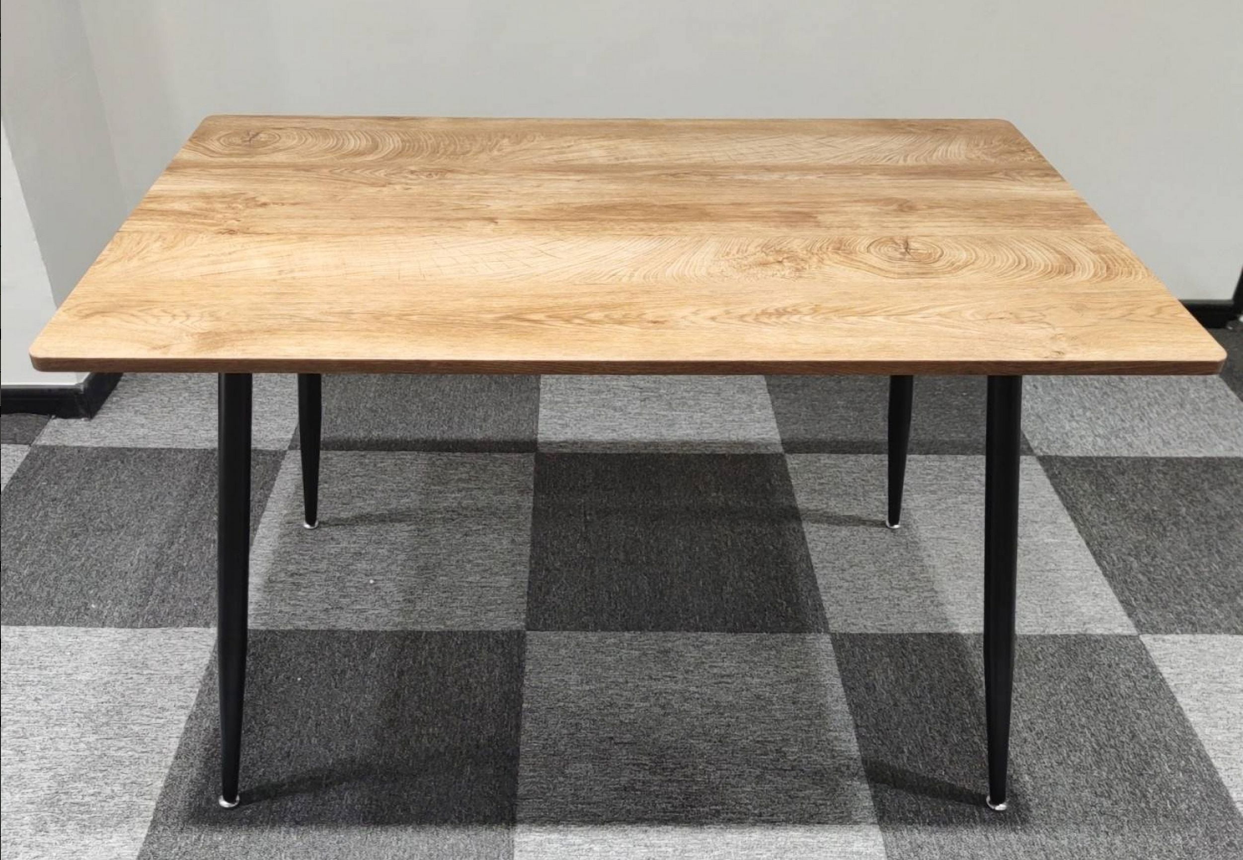 DeeHome Modern minimalist MDF wood color desktop, black metal legs ...