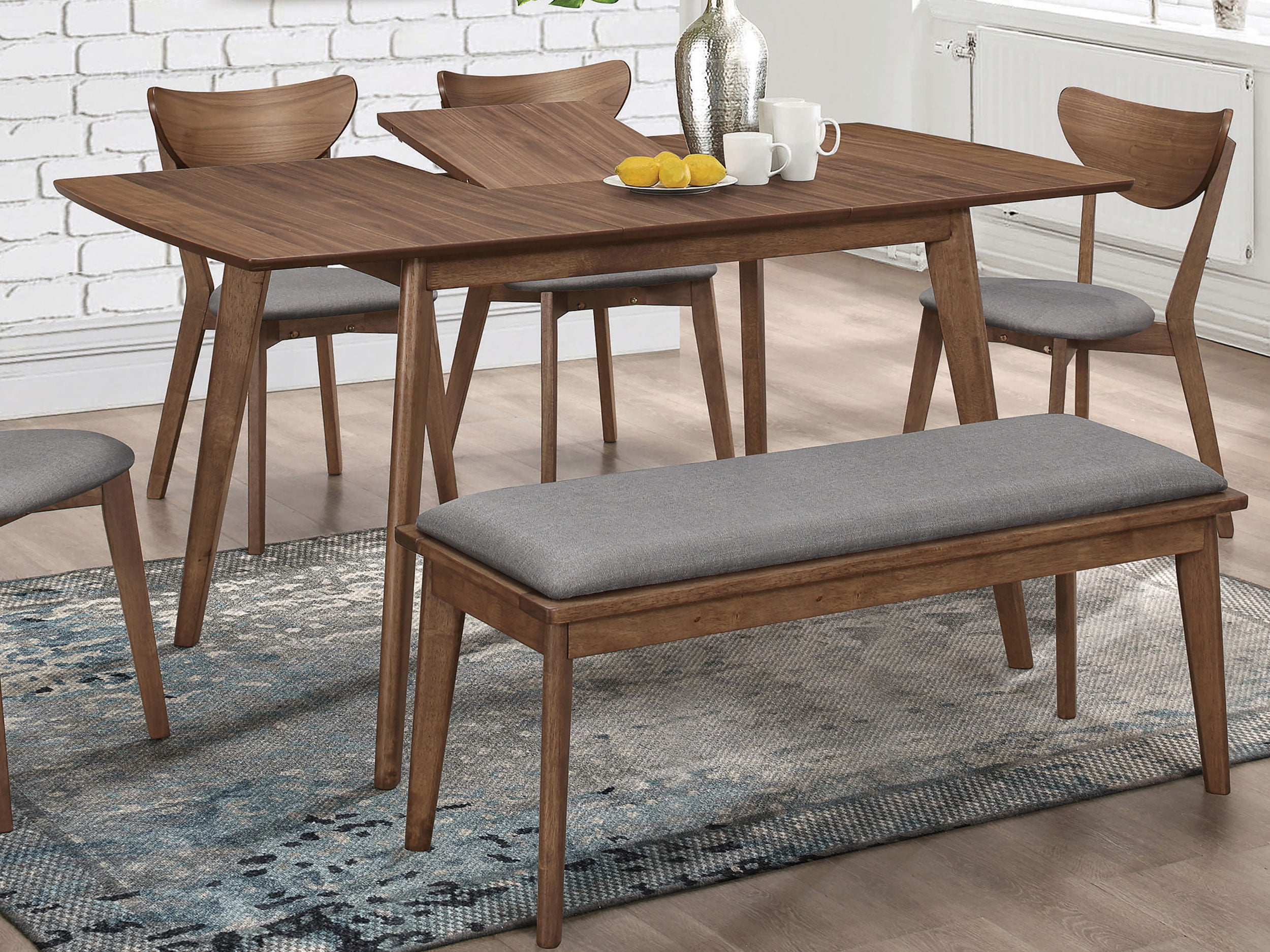 DeeHome Natural Walnut Rectangular Dining Table - Walmart.com