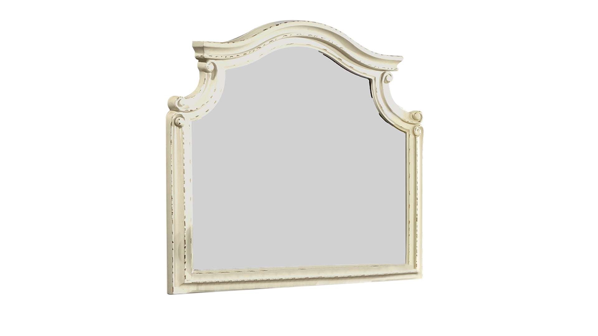 DeeHome Noble Traditional Style Mirror Made with Wood in Antique Beige ...