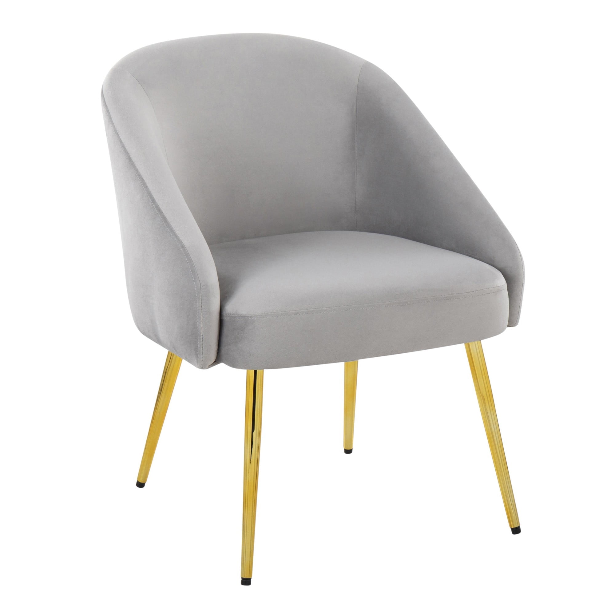 DeeHome Shiraz Contemporary/Glam Chair in Gold Metal and Silver Velvet ...