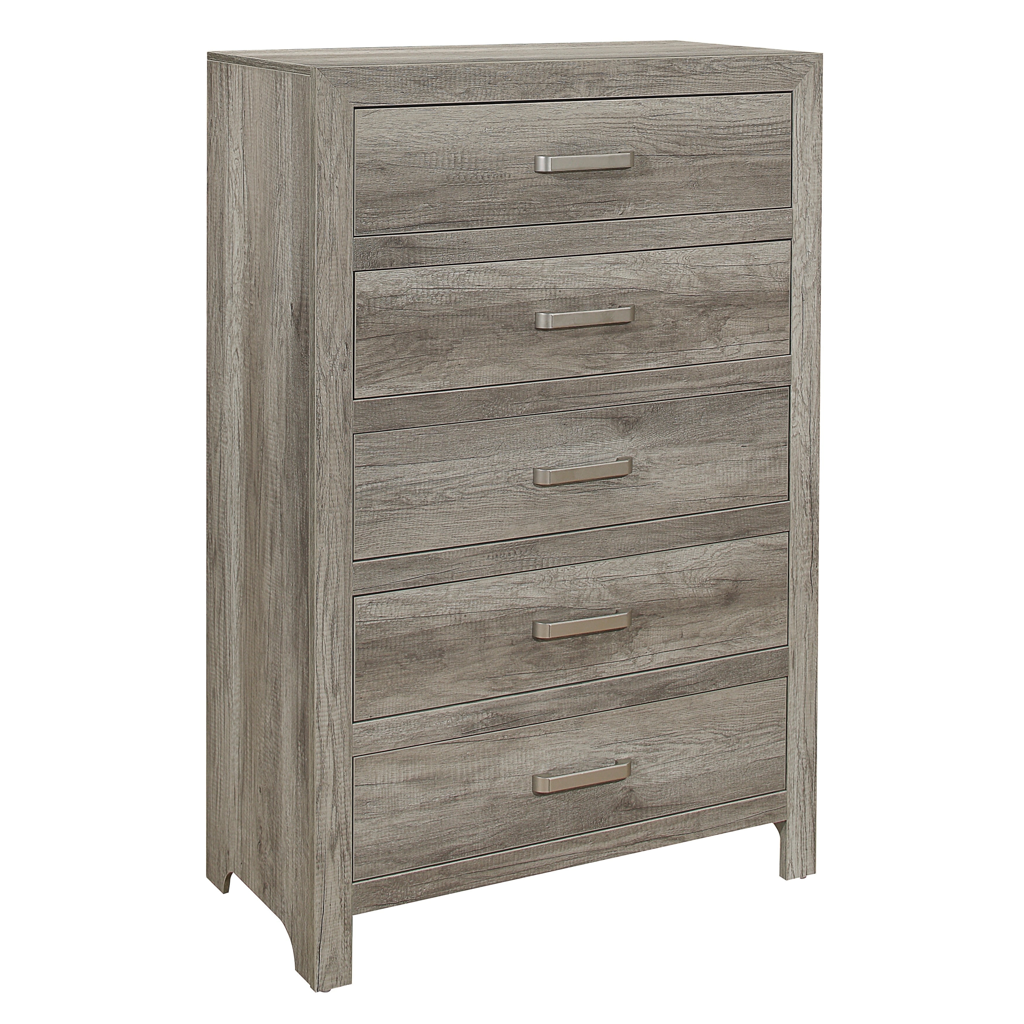 DeeHome Transitional Aesthetic Weathered Gray Finish Chest with Drawers ...