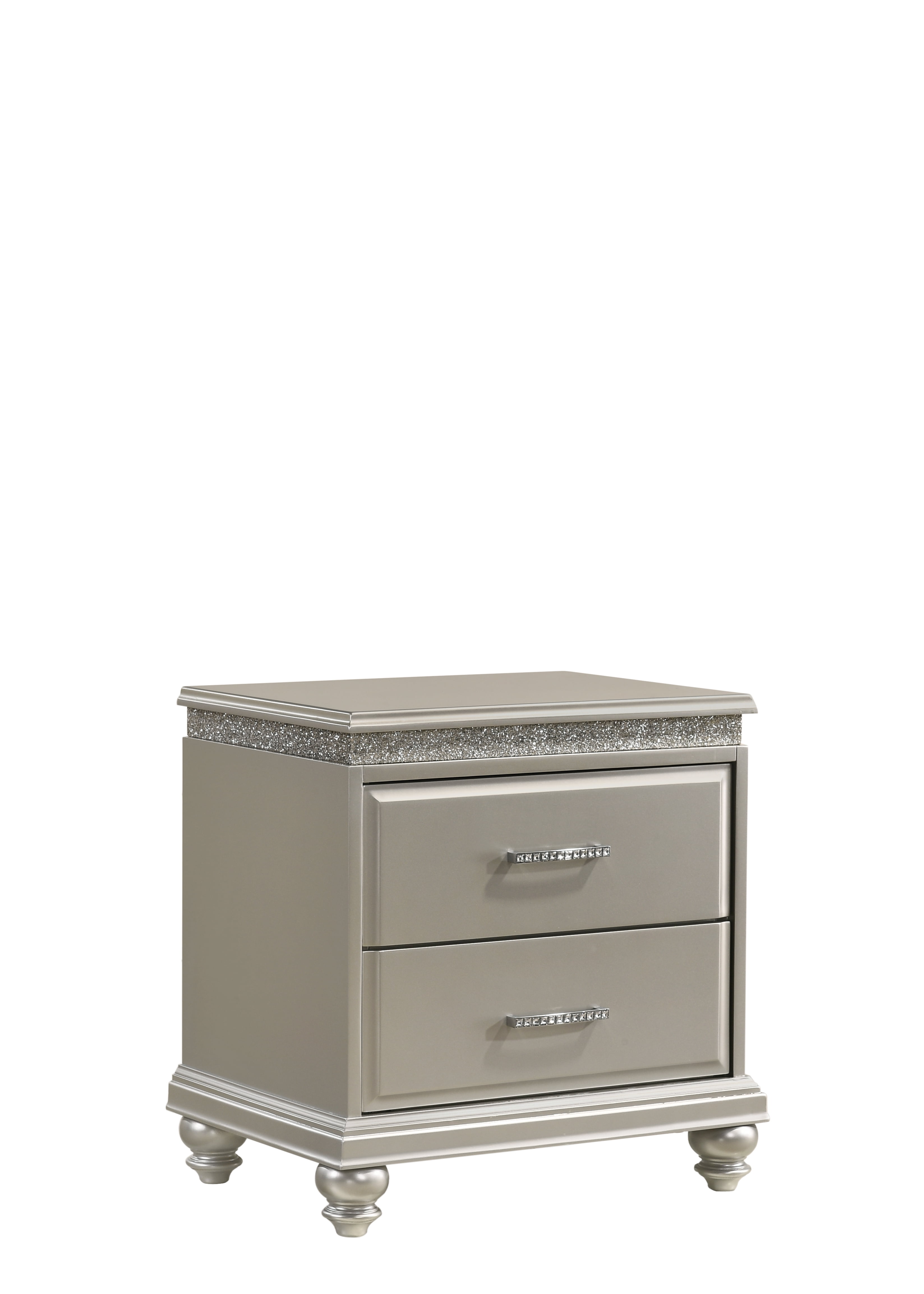 DeeHome Valiant - Nightstand - Pearl Silver - Walmart.com