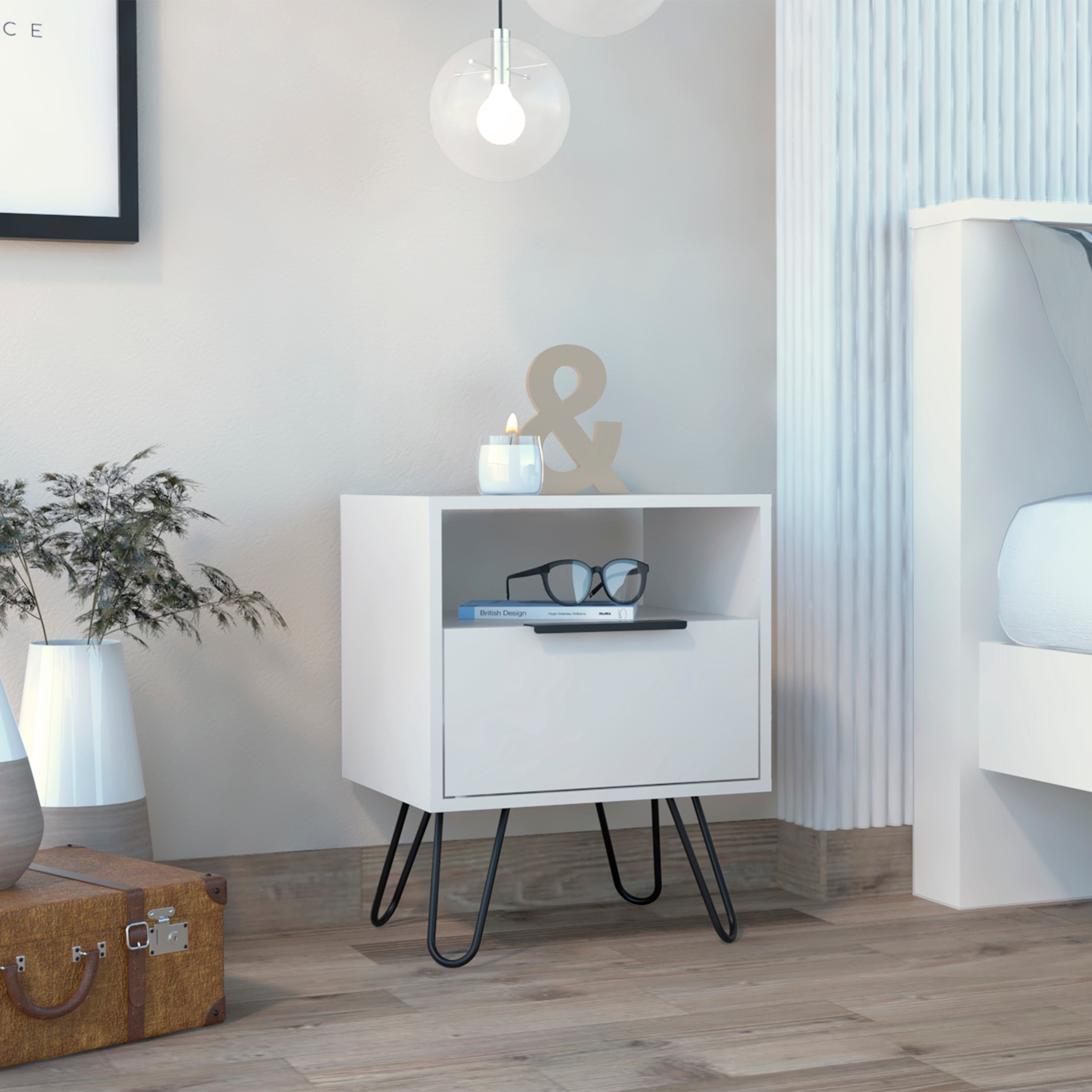 DeeHome Vienna Nightstand, Shelves, Hairpin Legs - Walmart.com
